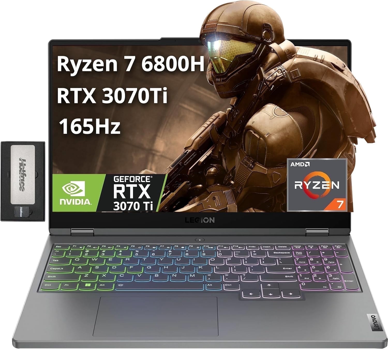 Lenovo Legion 5 Gen 7 15.6" Gaming Laptop, AMD Ryzen 7 6800H, 64GB DDR5 ...