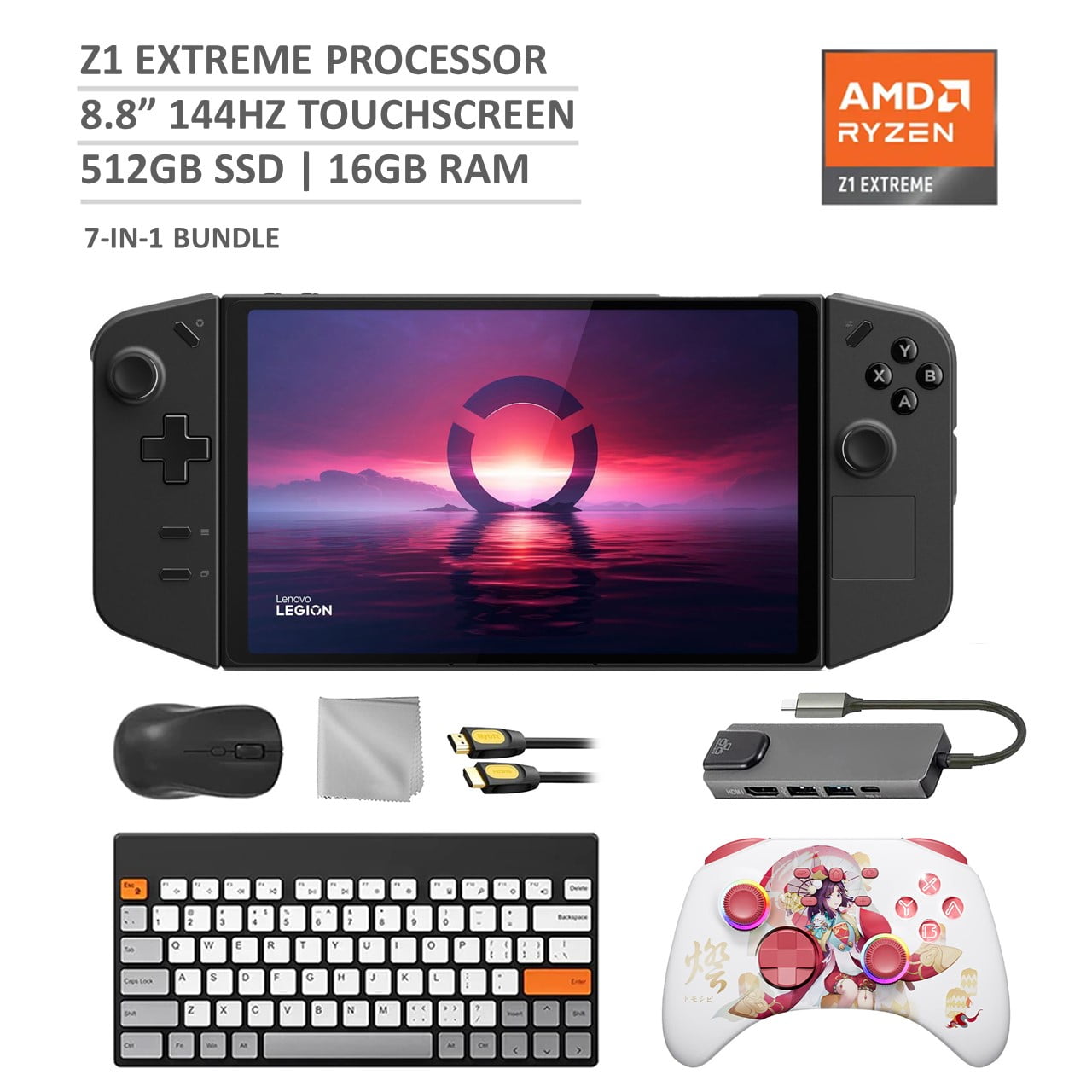 Lenovo Legion Go 512GB Gaming Handheld 8.8-inch Touchscreen 144Hz 2K ...