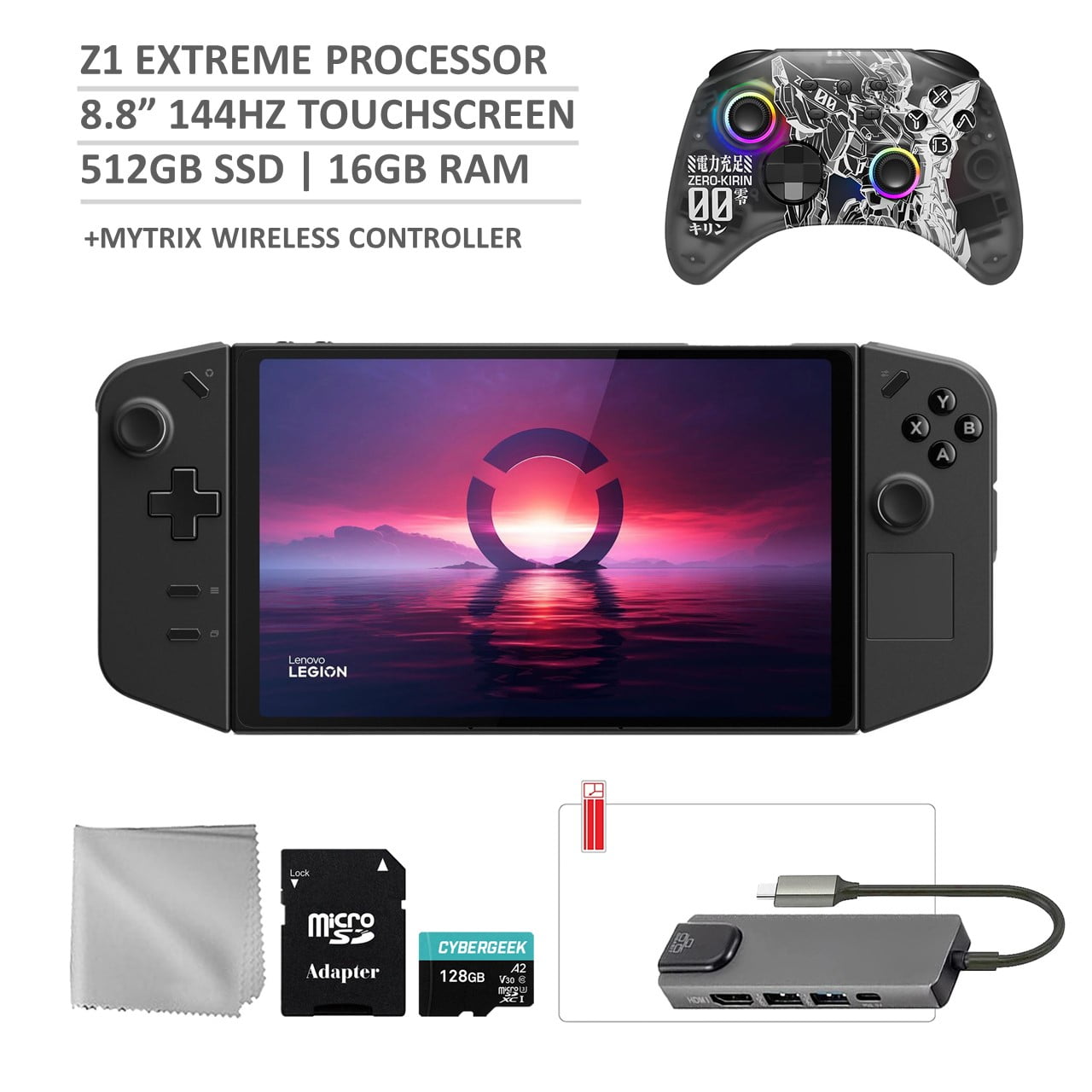 Lenovo Legion Go 512GB Gaming Handheld 8.8-inch Touchscreen 144Hz 2K QHD AMD Ryzen Z1 Extreme ...