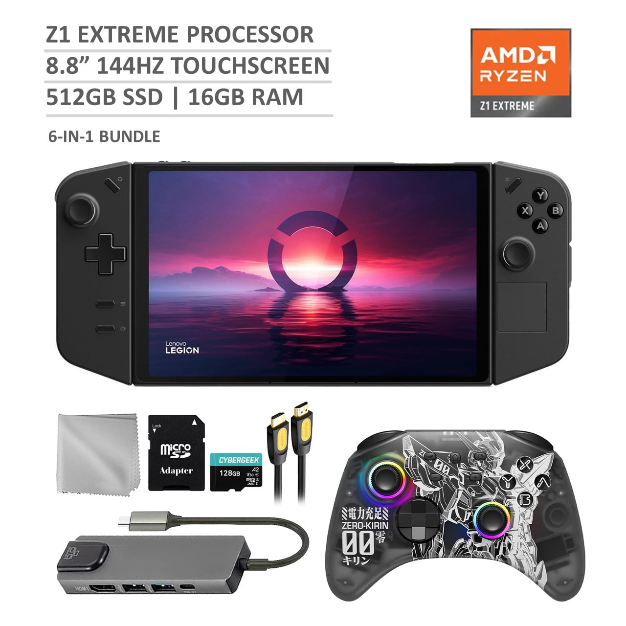 Lenovo Legion Go 512GB Gaming Handheld 8.8-inch Touchscreen 144Hz 2K ...