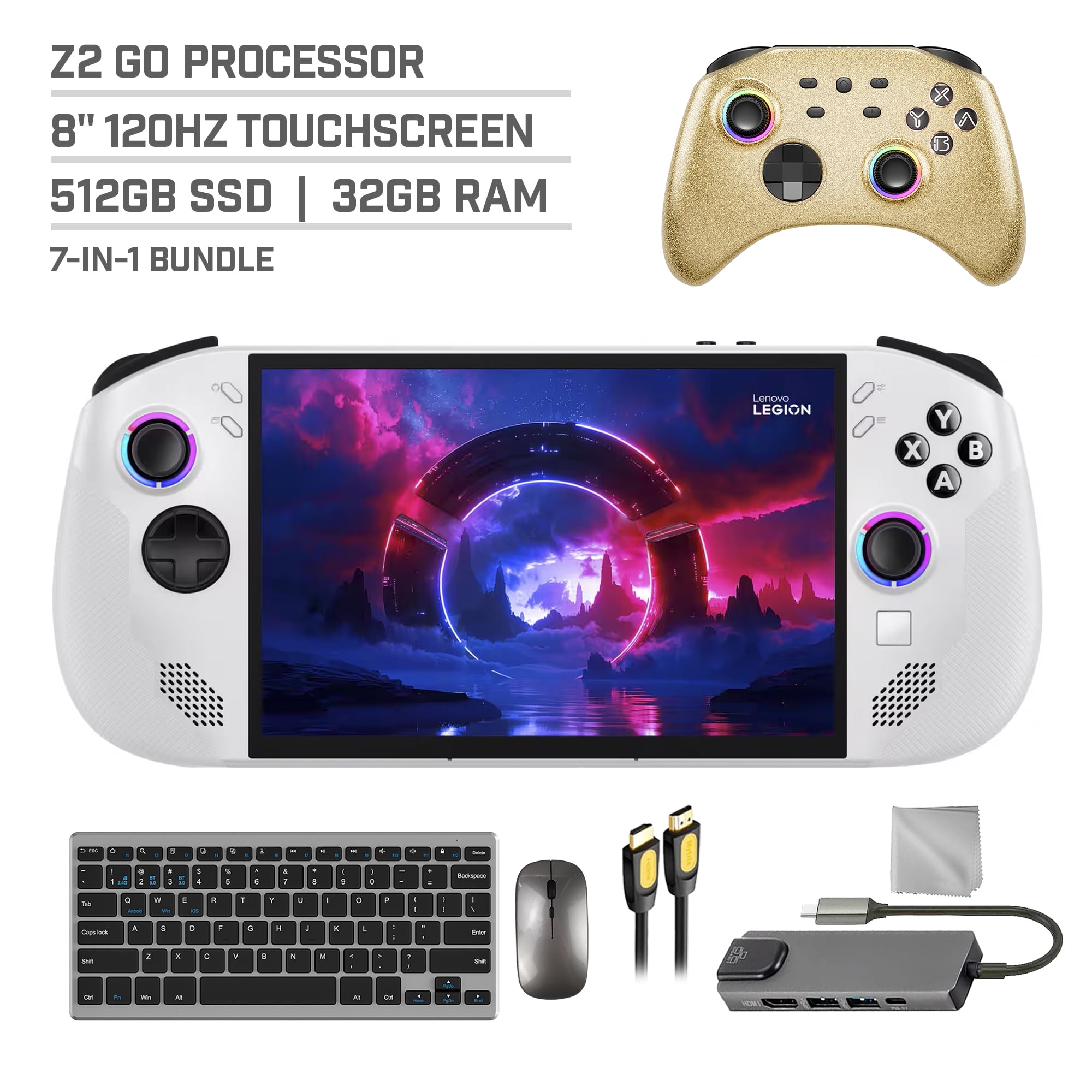 Lenovo Legion Go S 512GB Gaming Handheld 8-inch Touchscreen 120Hz WUXGA AMD Ryzen Z2 Go CPU ...