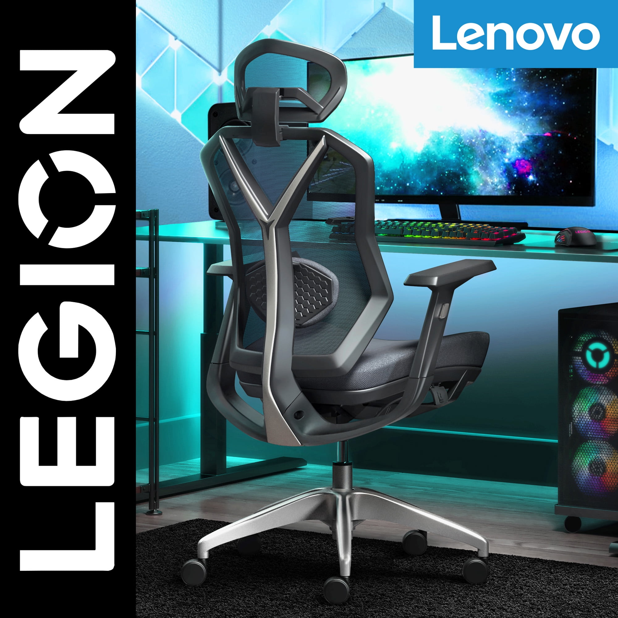 Lenovo Legion Mesh High Back Adjustable Gaming Office Chair, 275lb ... Lenovo Legion Mesh High Back Adjustable Gaming Office Chair, 275lb ...