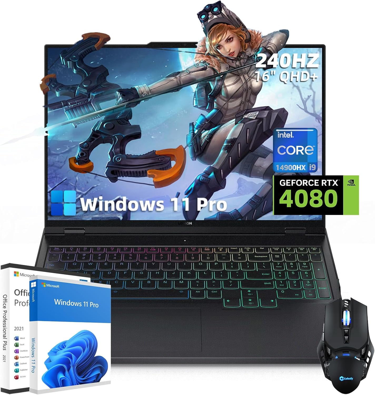 Lenovo Legion Pro 7i Gen 9 Laptop, Intel Core i9-14900HX, NVIDIA GeForce RTX 4080, 64GB DDR5 ...