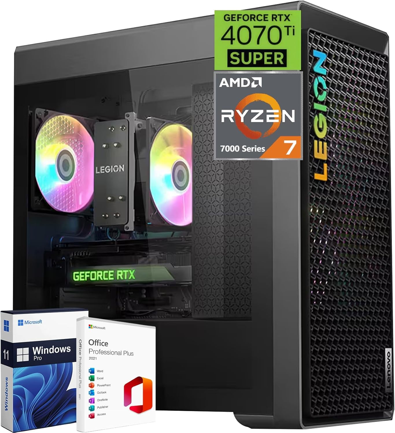 Lenovo Legion Tower 5 Gen 8 Gaming Desktop Computer, AMD Ryzen 7 7700 ...