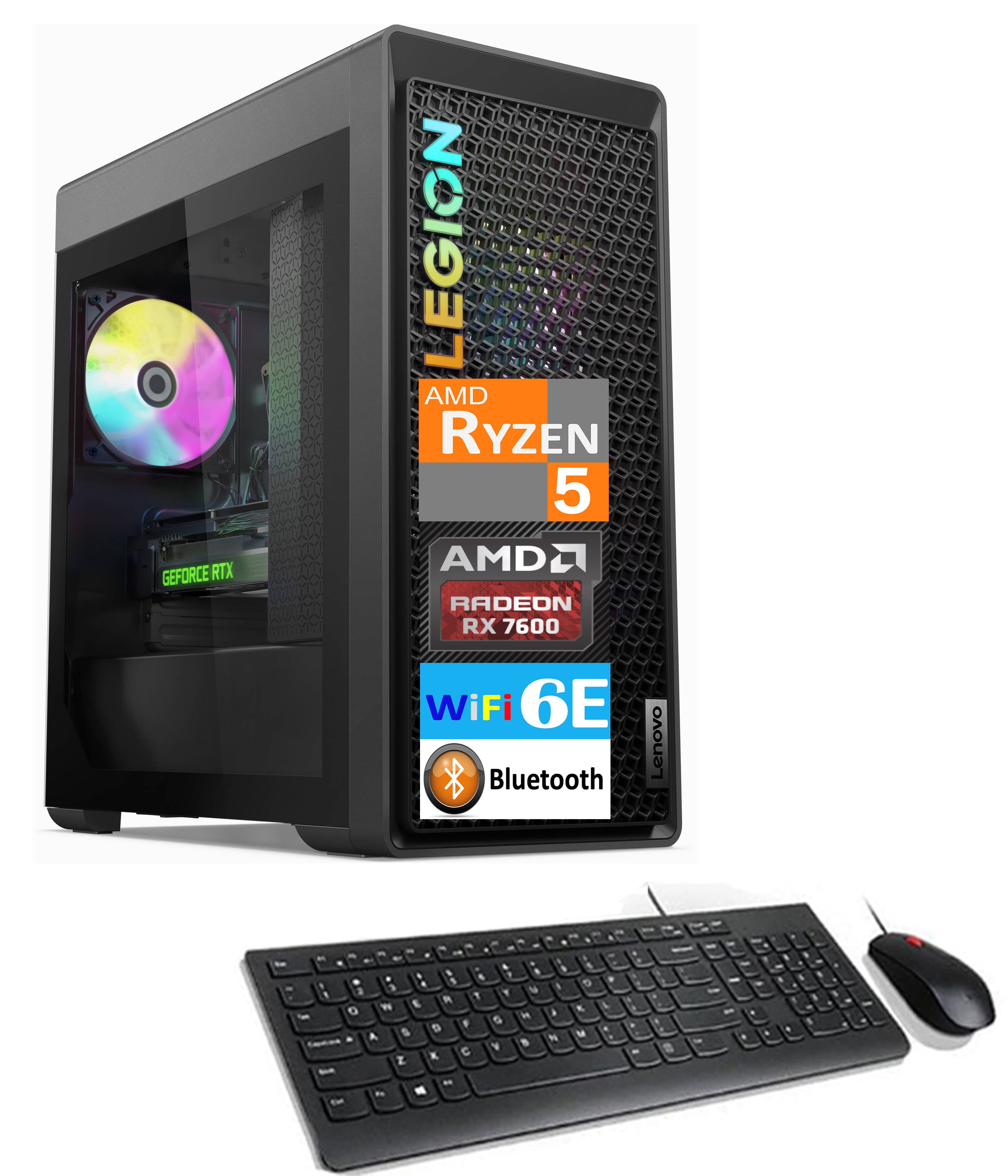 Lenovo Legion Tower 5 Gen 8 Gaming Desktop PC (AMD Ryzen 5 7600, Radeon ...