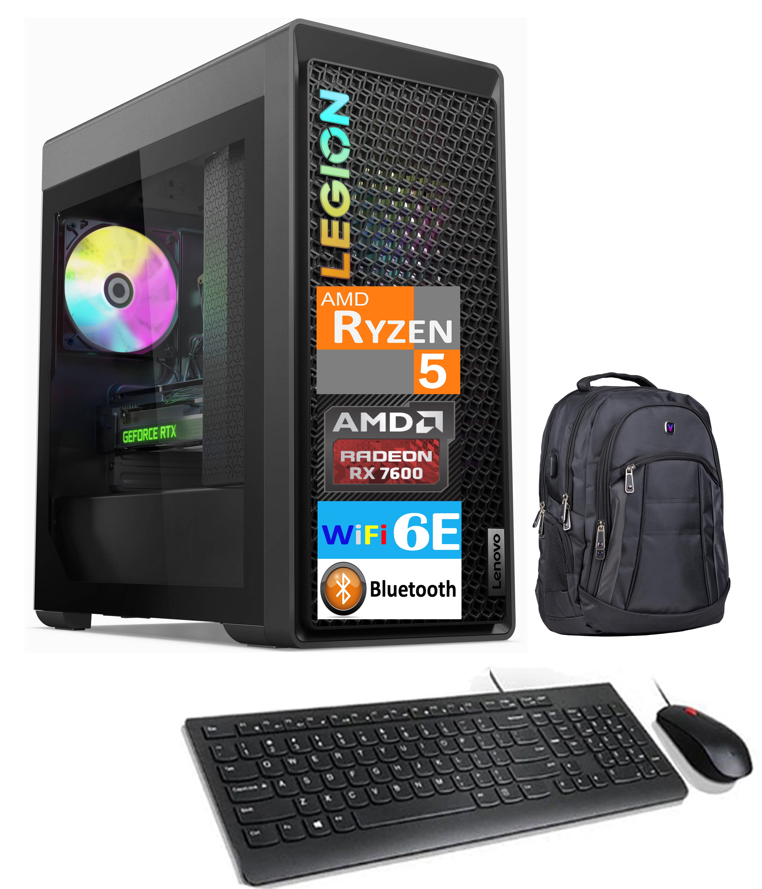Lenovo Legion Tower 5 Gen 8 Gaming Desktop PC (AMD Ryzen 5 7600, Radeon ...
