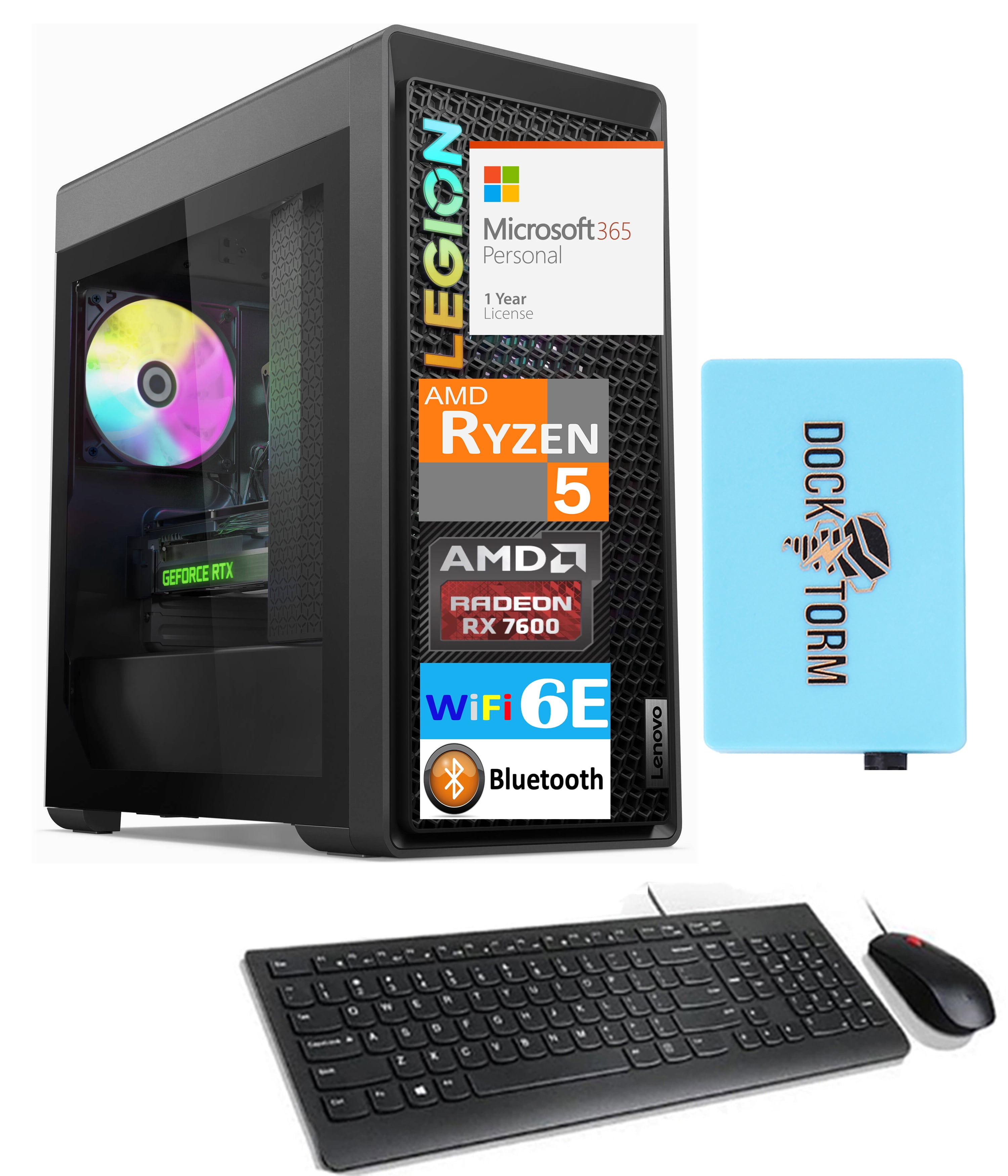 Lenovo Legion Tower 5 Gen 8 Gaming Desktop PC (AMD Ryzen 5 7600, Radeon ...