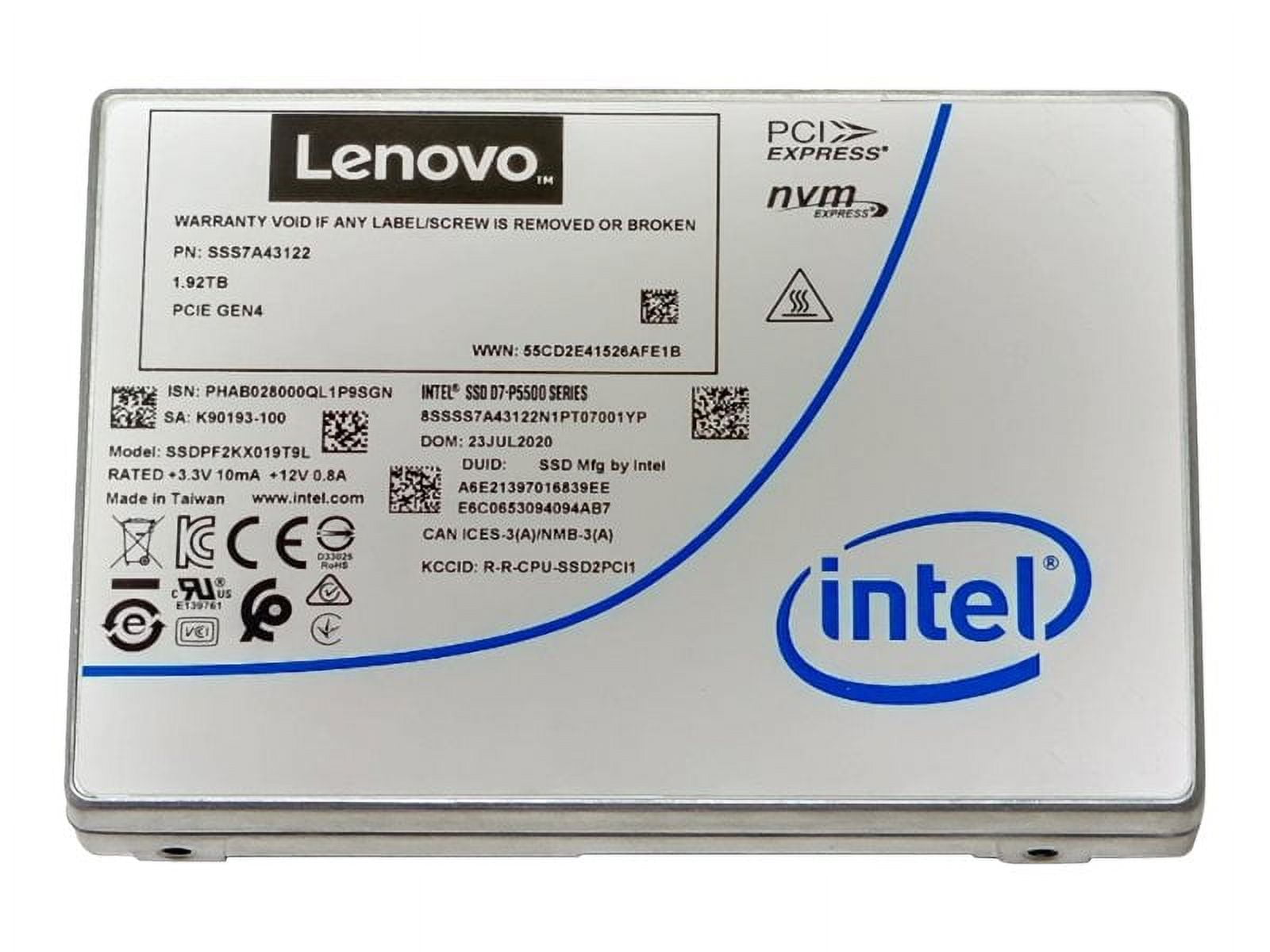 Lenovo P5500 1.92 TB Solid State Drive, Internal, U.2 (SFF-8639) NVMe ...