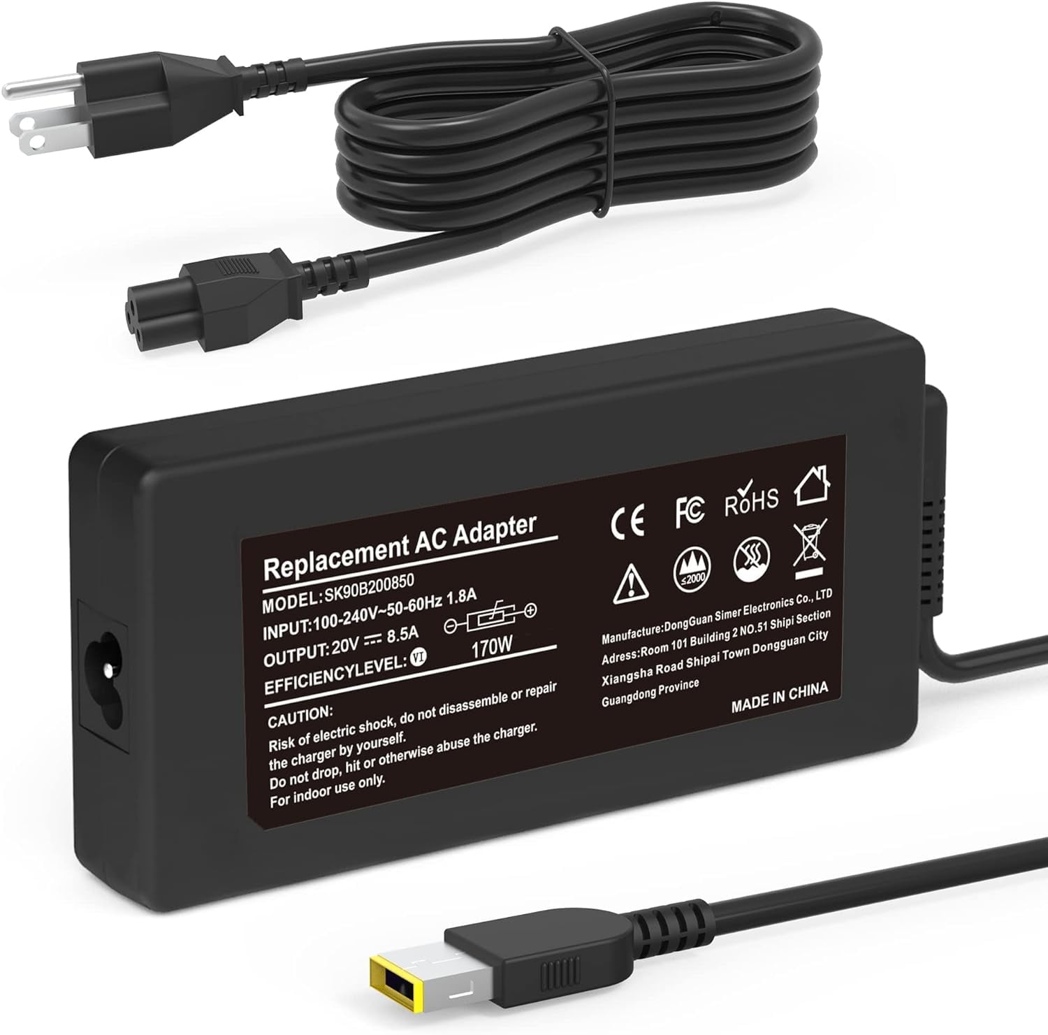 Lenovo PA-1171-71 Laptop Charger 170W 20V 8.5A AC Adapter Yellow Square ...