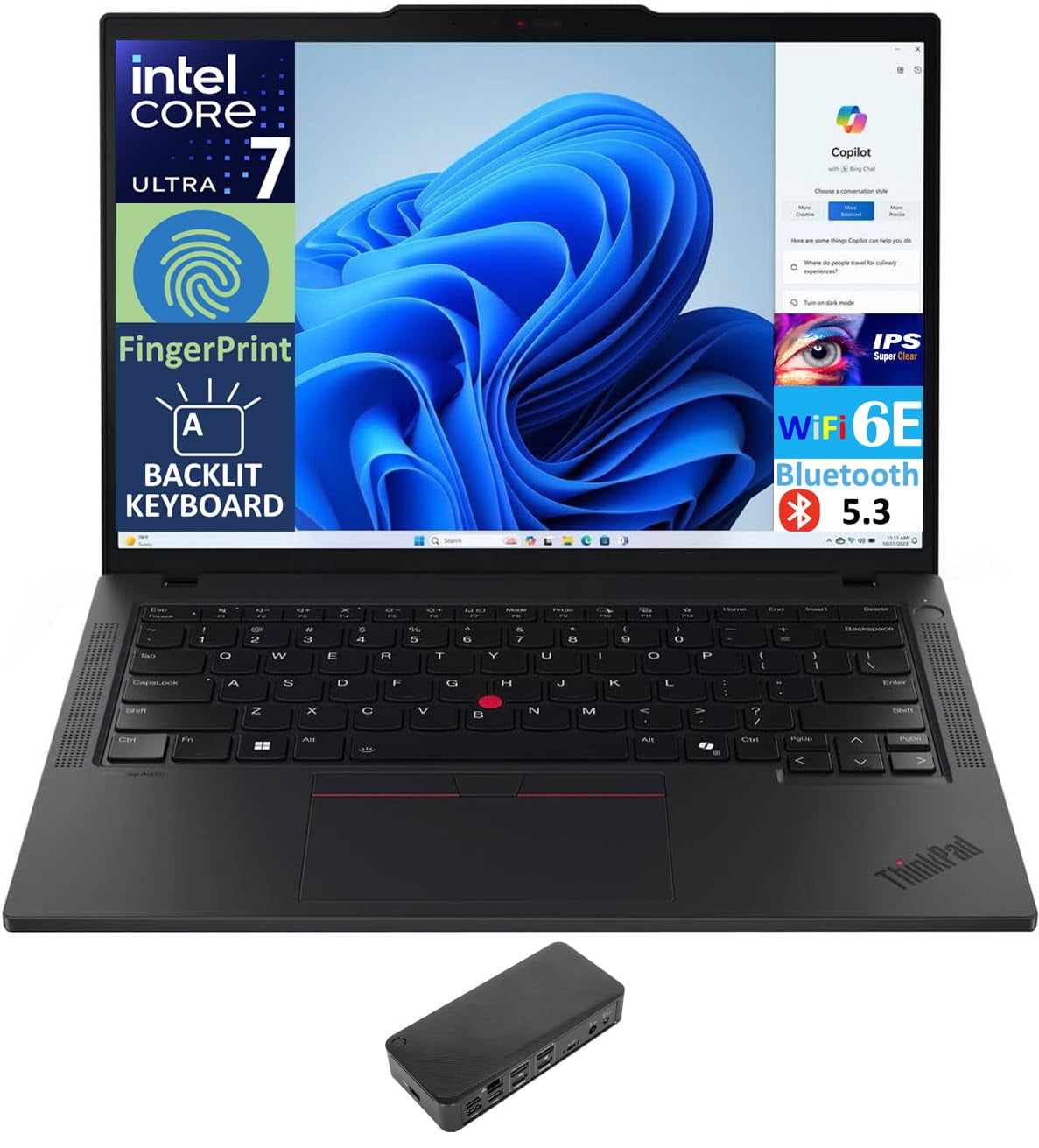 Lenovo T14 Gen 5 AI Powered Laptop 14.0" IPS WUXGA Display (Intel Core ...