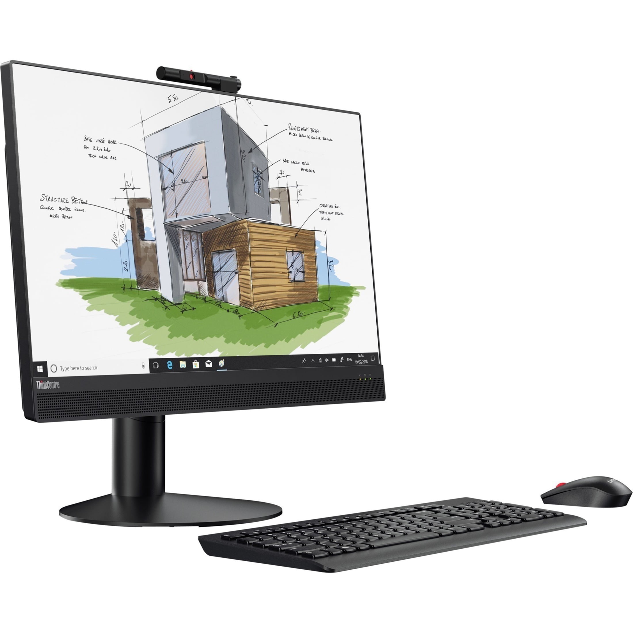 Lenovo ThinkCentre All-In-One Computer, Intel Core i7 i7-8700, 8GB RAM ...
