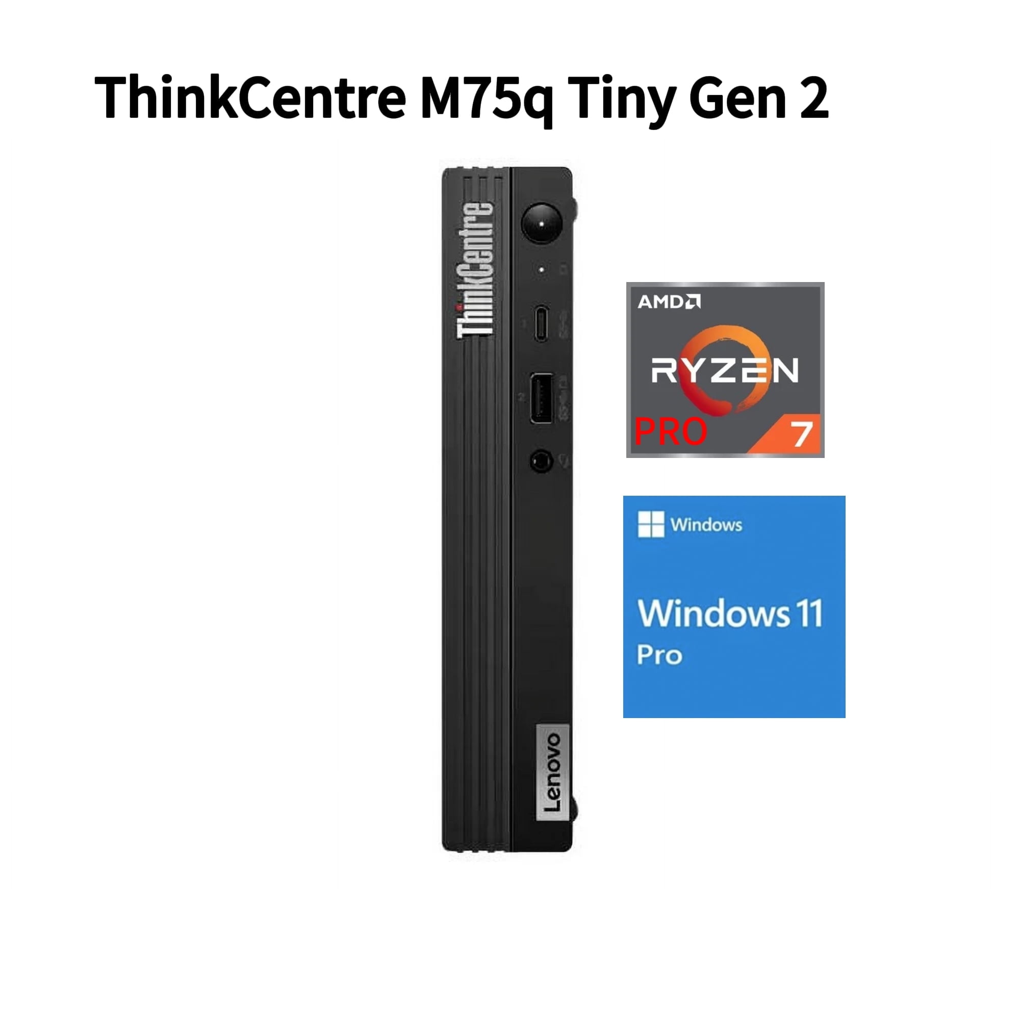 Lenovo ThinkCentre M75q Gen 2 Desktop Computer,AMD Ryzen 7 Pro 5750GE ...