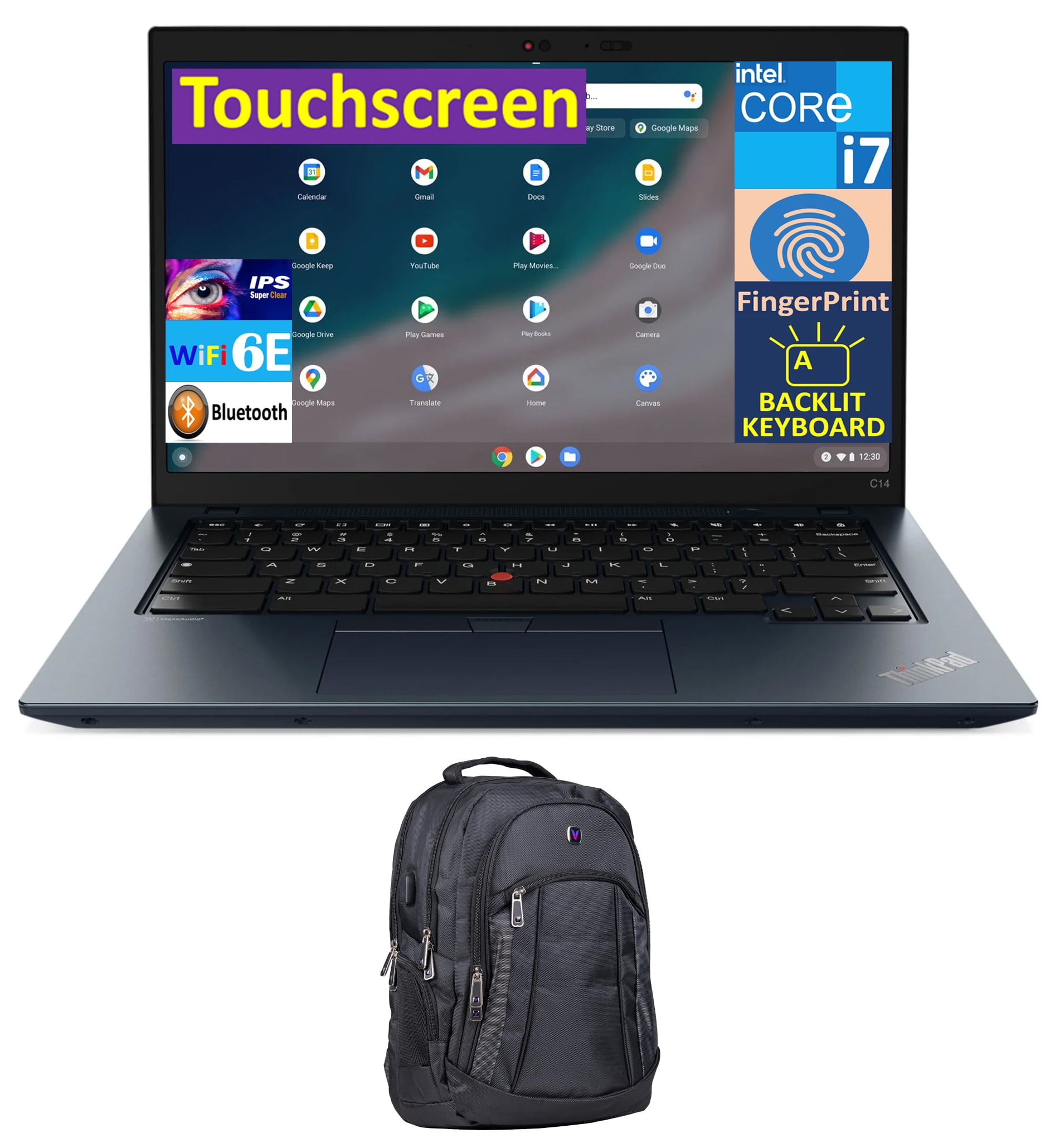 Lenovo ThinkPad C14 School/Business Chromebook 14.0in 60Hz Touchscreen ...