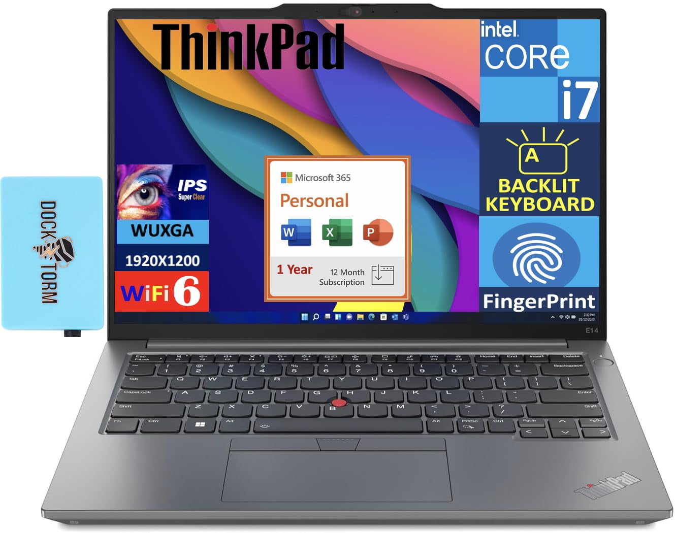 Lenovo ThinkPad E14 Gen 5 Business Laptop 14.0" IPS FHD+ Display (Intel ...