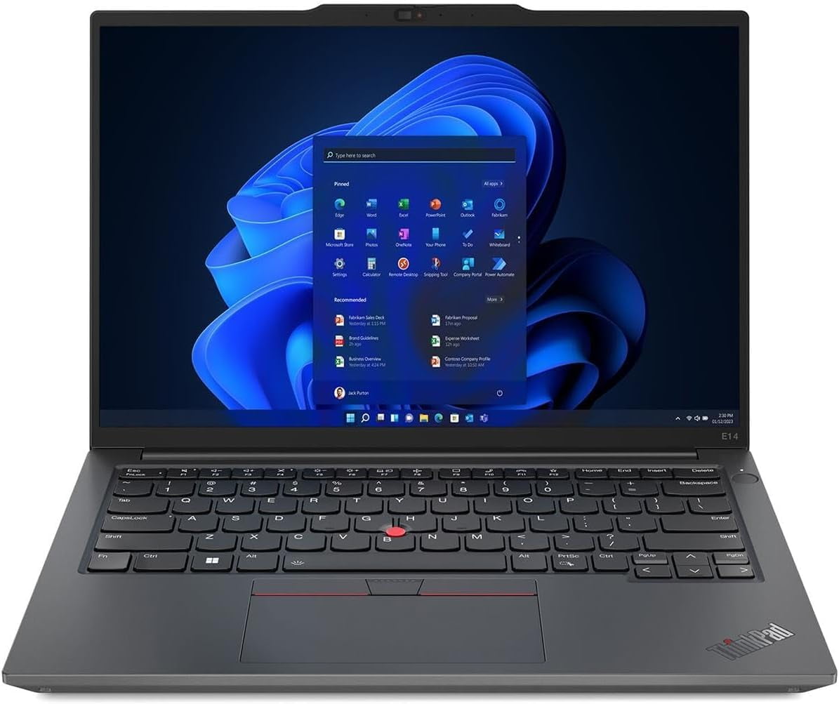 Lenovo ThinkPad E14 Gen 5 Laptop, Intel 10-Core i7-1355U, 14" WUXGA IPS Touchscreen, Intel Iris ...