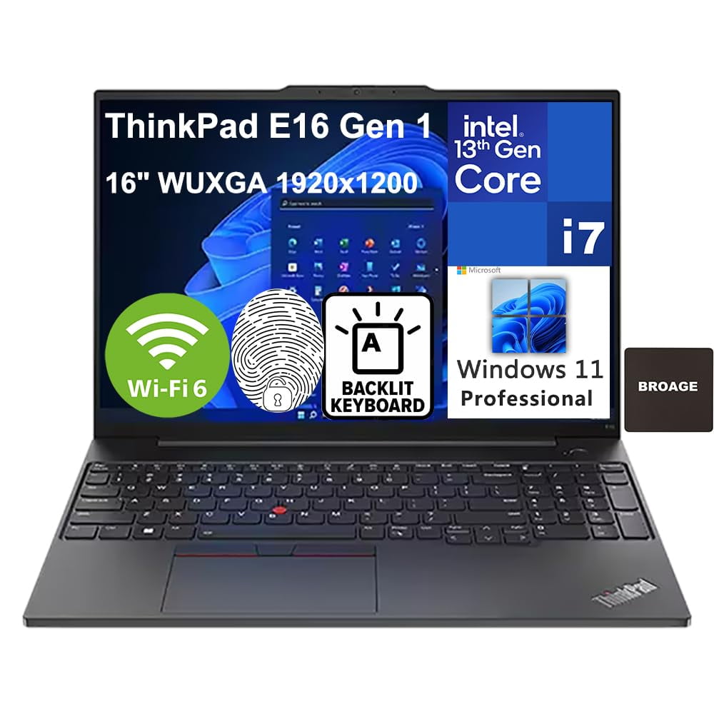 Lenovo ThinkPad E16 16" FHD+ Business Laptop Computer, 13th Gen Intel ...