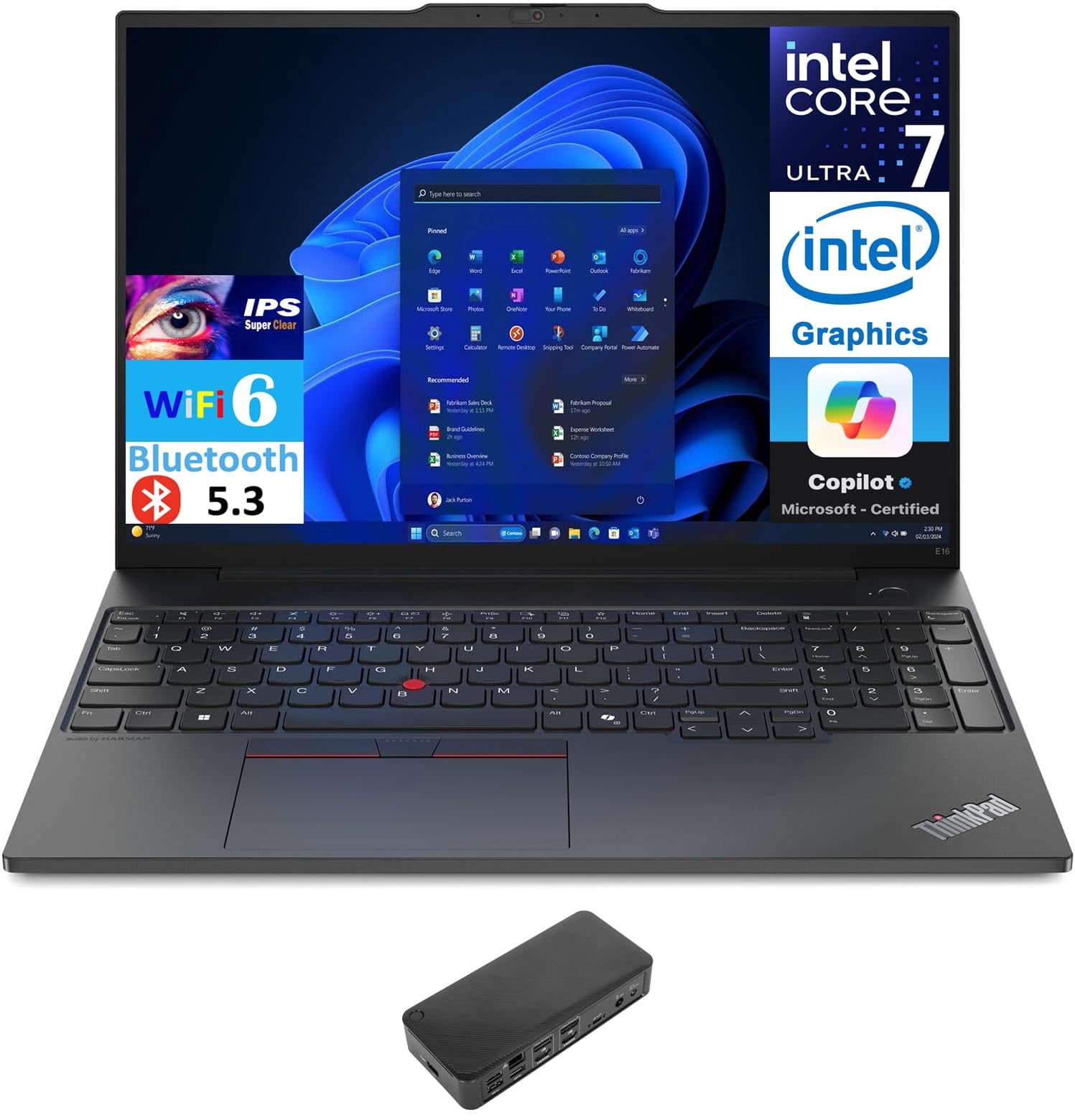 Lenovo ThinkPad E16 Gen 2 Business Laptop 16.0" IPS FHD Display (Intel ...