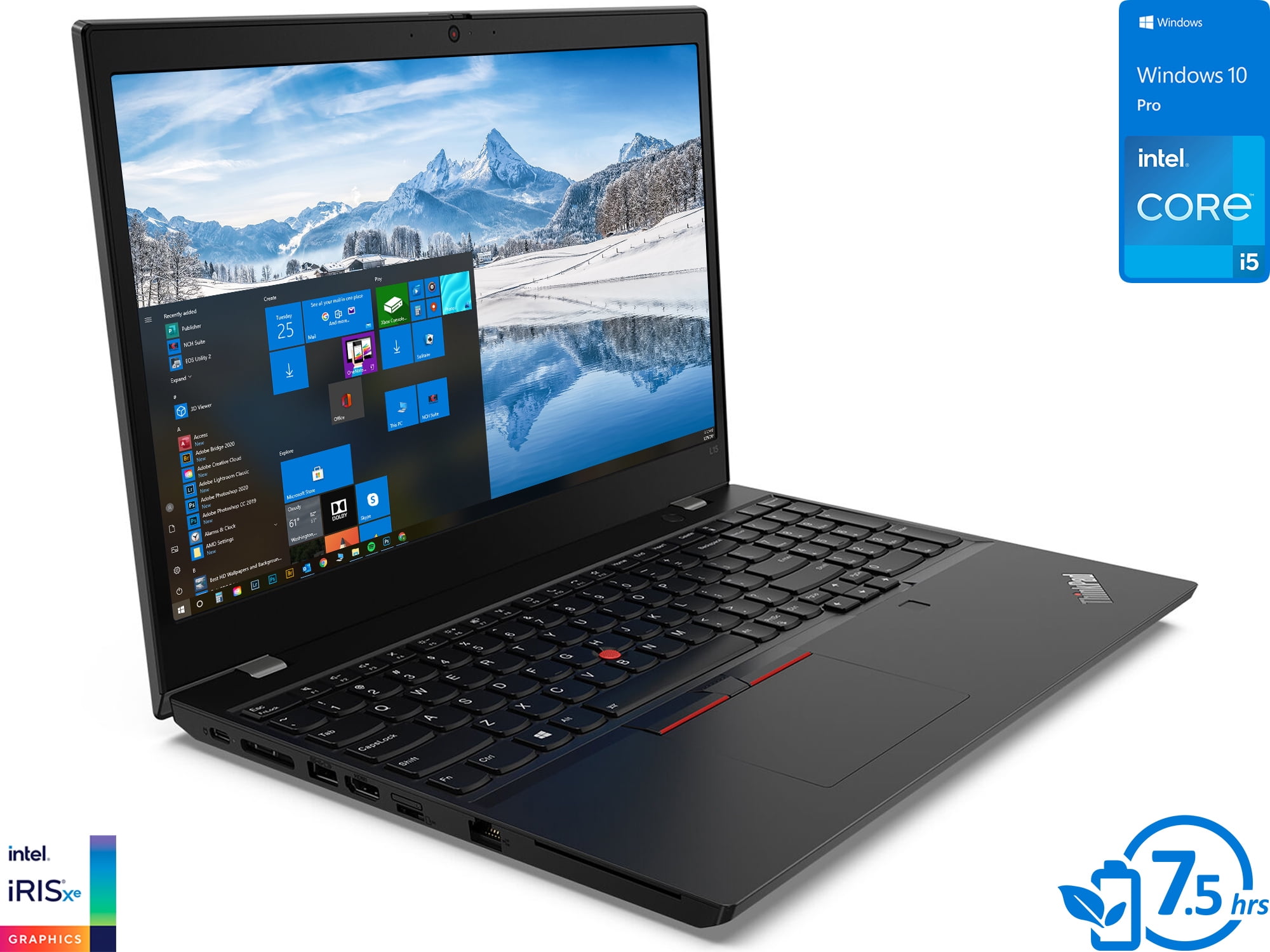 Lenovo ThinkPad L15 Gen 2 Laptop, 15.6" IPS FHD Display, AMD Core i5 ...