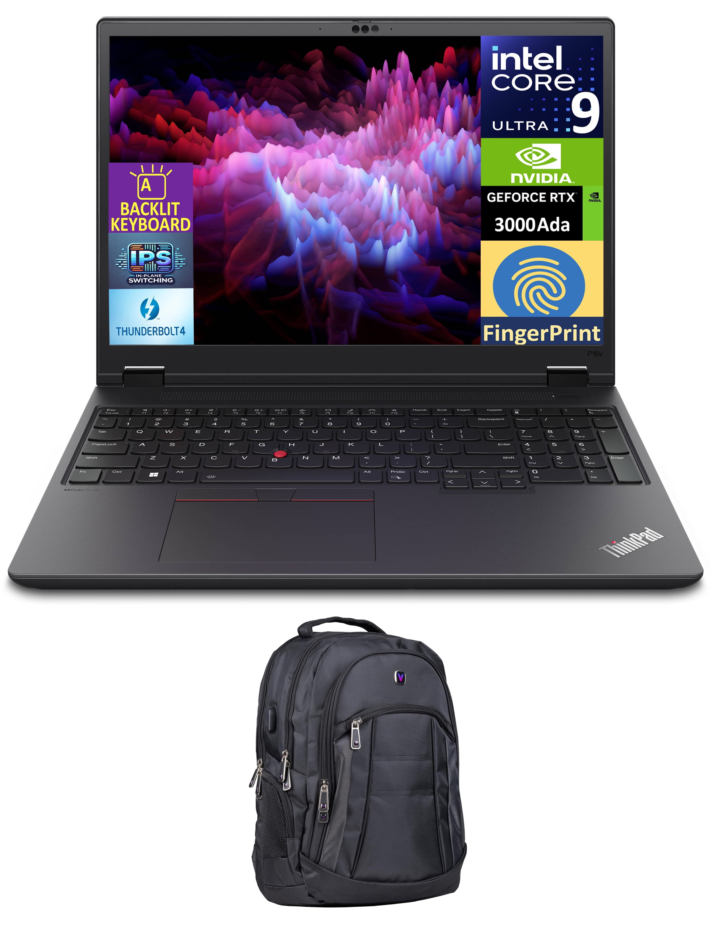 Lenovo ThinkPad P16v Gen 2 Workstation Laptop 16.0in IPS 4K Display ...