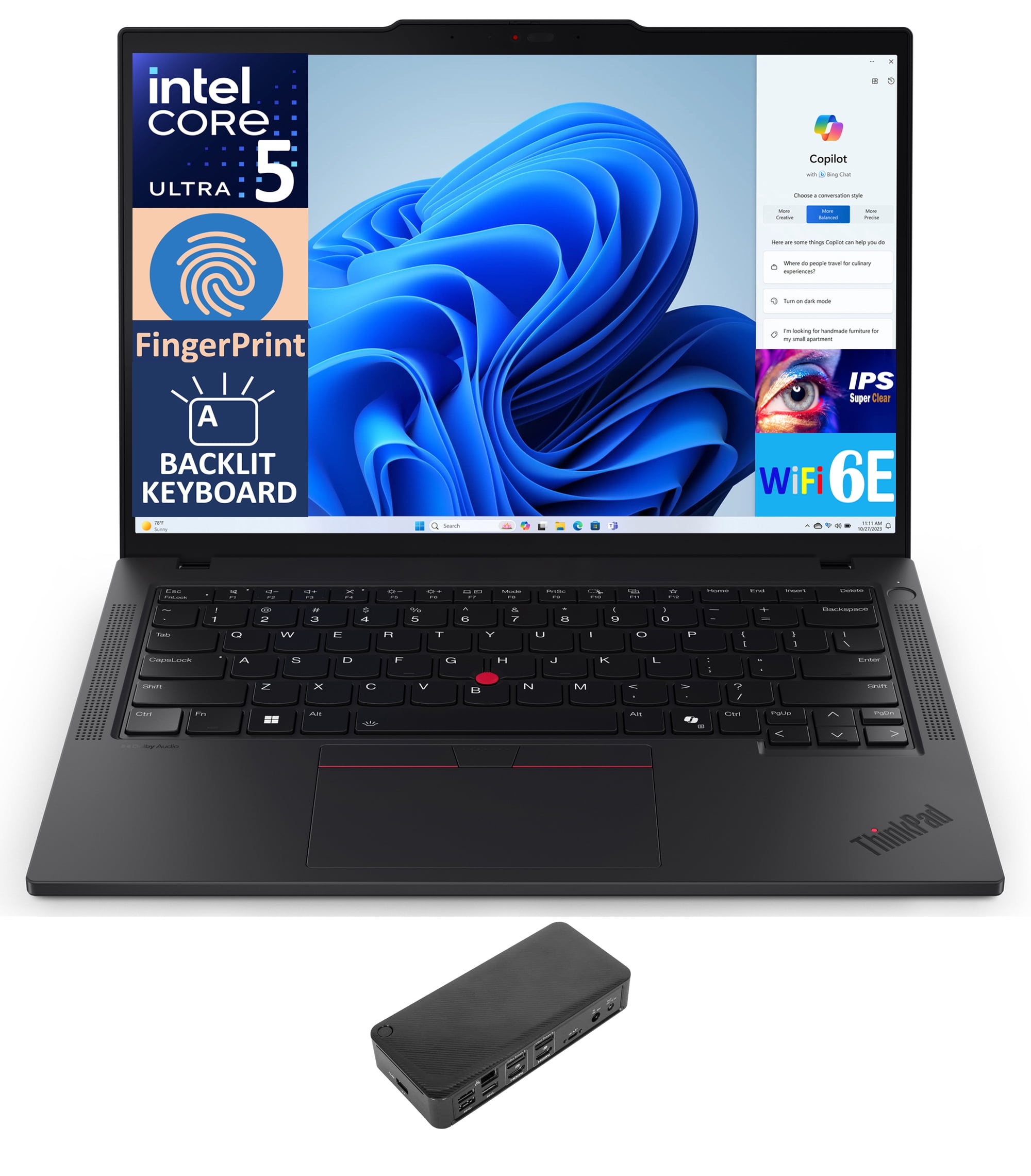 Lenovo ThinkPad T14 Gen 5 AI Powered Laptop 14.0in IPS WUXGA Display ...