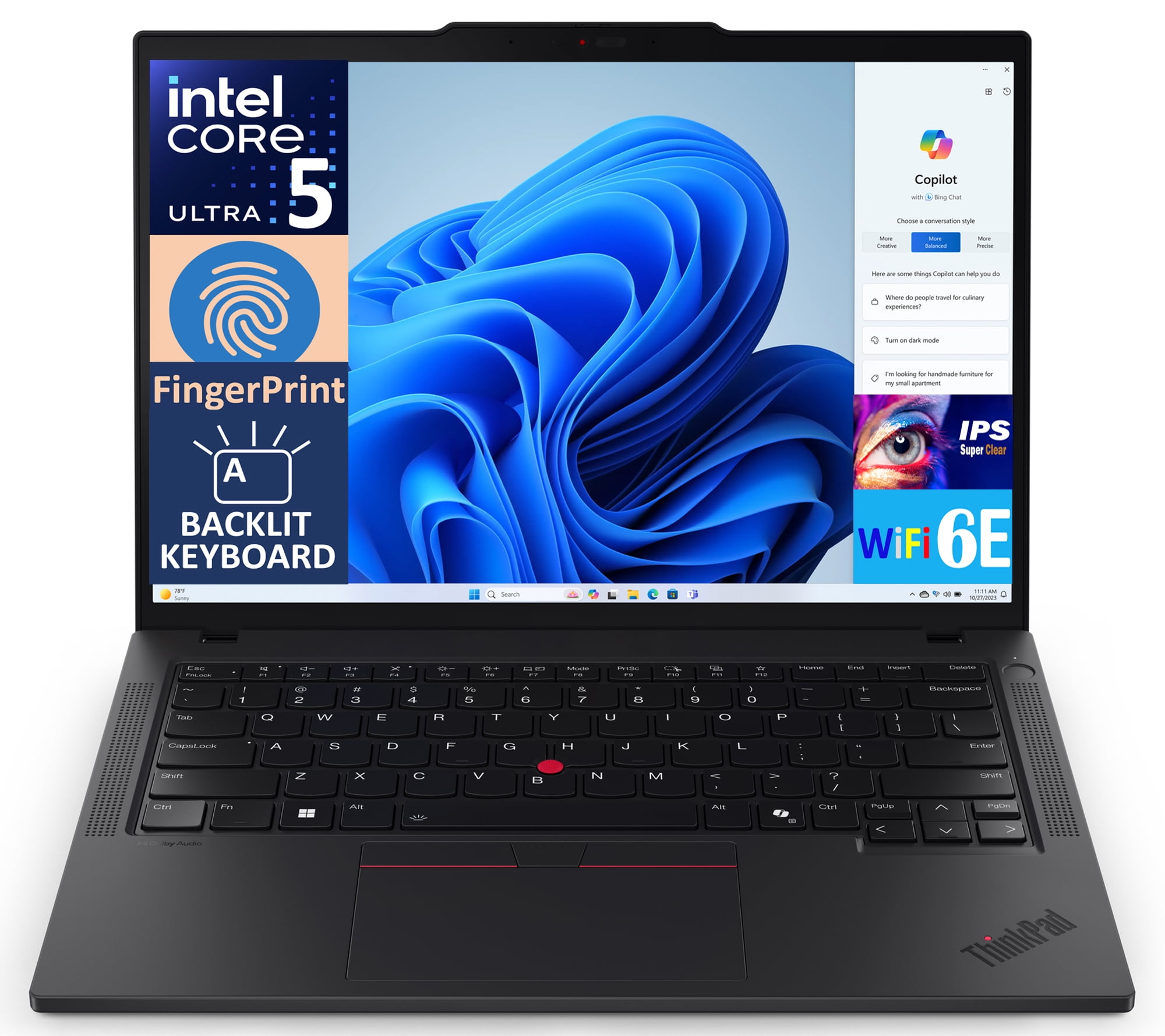 Lenovo ThinkPad T14 Gen 5 AI Powered Laptop 14.0in IPS WUXGA Display ...