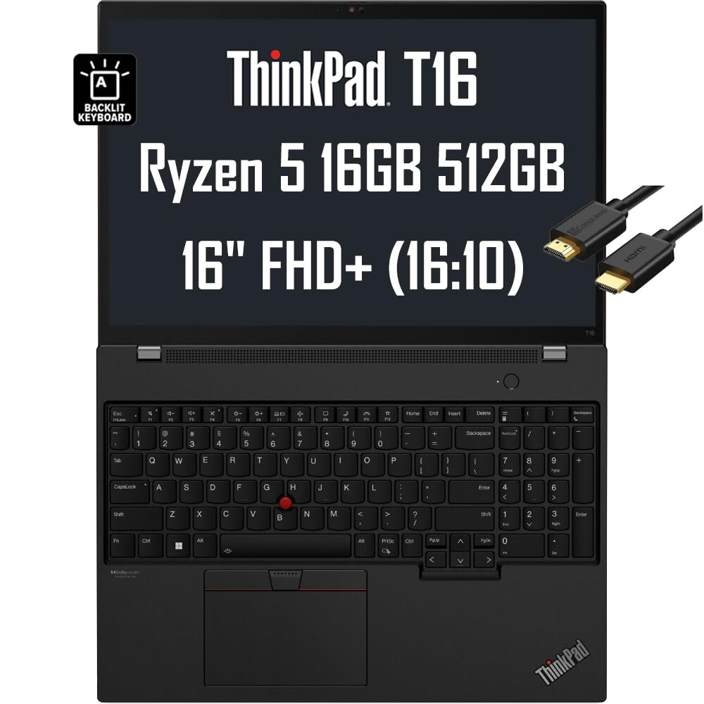 Lenovo ThinkPad T16 Business Laptop (16" FHD+, AMD Ryzen 5 PRO 6650U ...