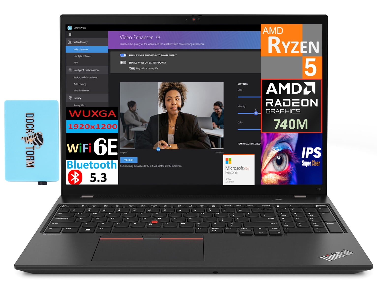 Lenovo ThinkPad T16 Gen 2 Business Laptop 16.0in IPS WUXGA Display (AMD ...