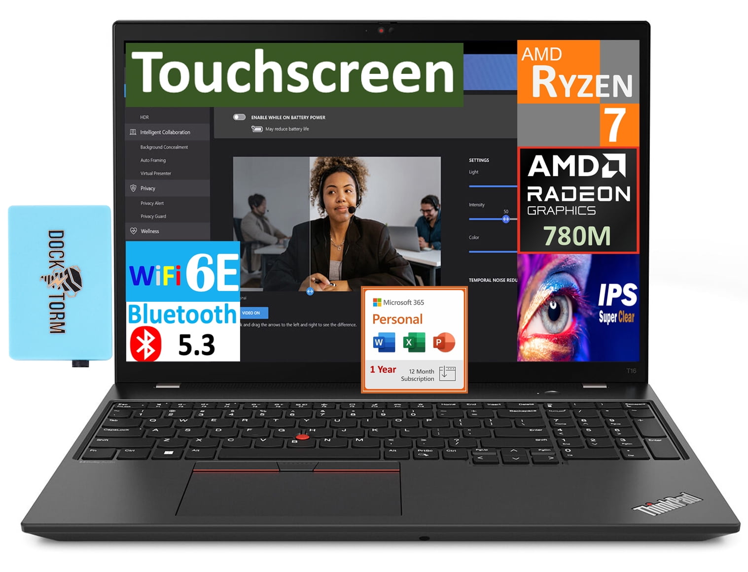 Lenovo ThinkPad T16 Gen 2 Business Laptop 16.0in Touchscreen IPS WUXGA ...