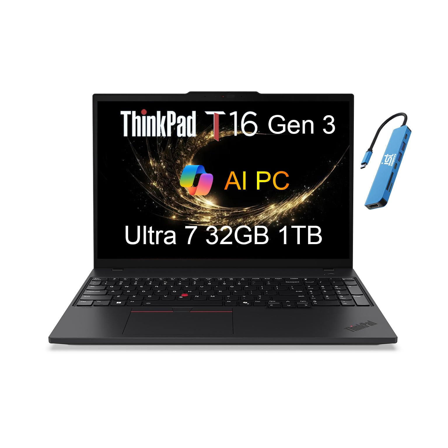 Lenovo ThinkPad T16 Gen 3 Business Laptop (16" FHD+, Intel Core Ultra 7 ...