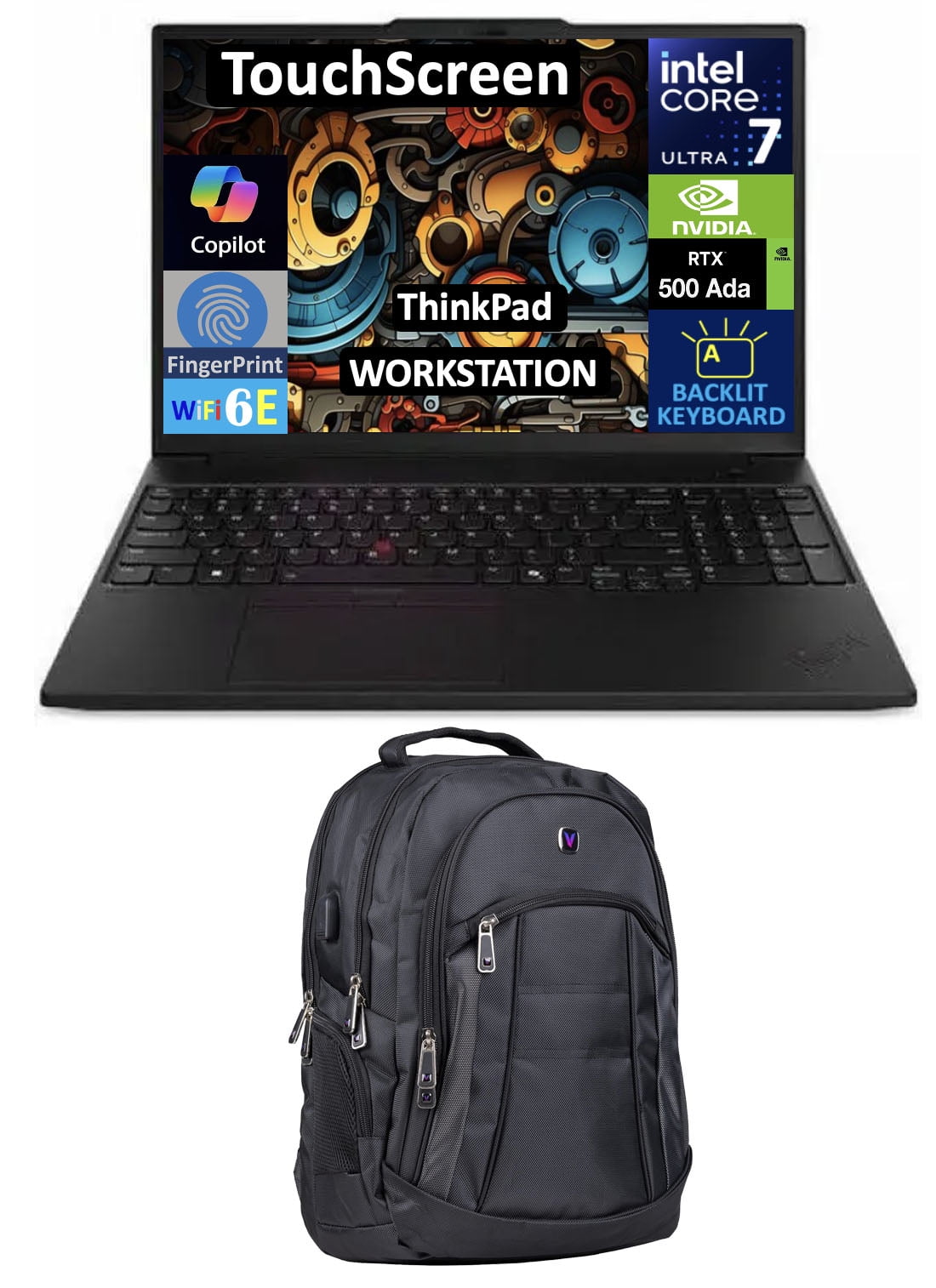 Lenovo ThinkPad Workstation Laptop 16.0in Touchscreen LCD WUXGA Display ...