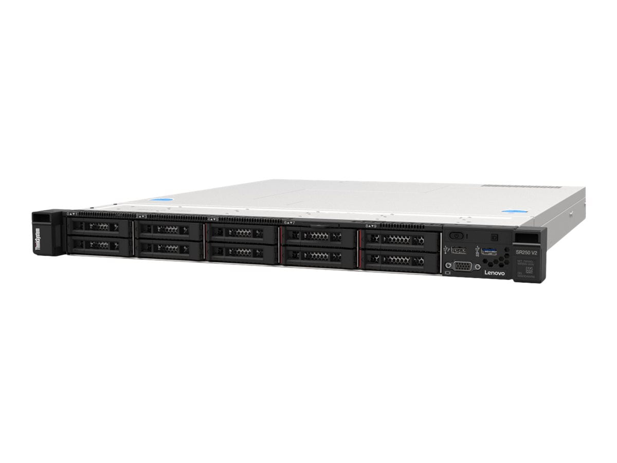 Lenovo ThinkSystem SR250 V2 7D7QA021NA 1U Rack Server - 1 x Intel Xeon ...