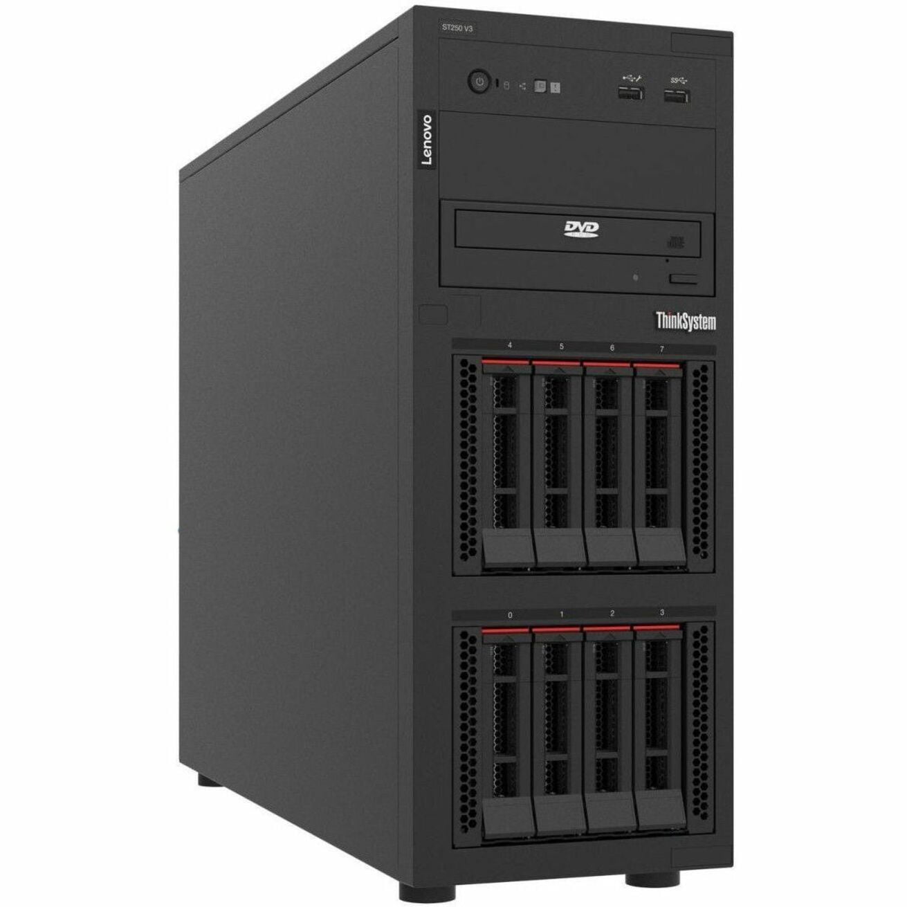 Lenovo ThinkSystem ST250 V3 7DCEA022NA Tower Server, 1 Xeon E-2434 3.40 ...