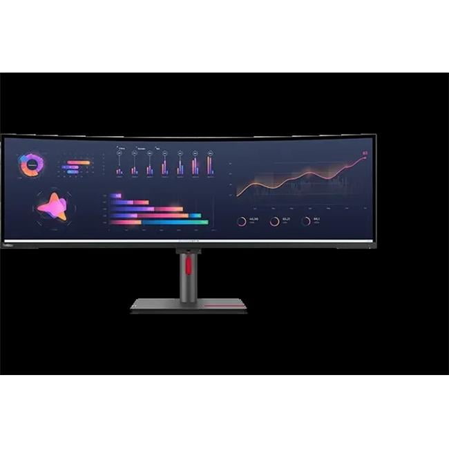 "Lenovo ThinkVision 49"" DQHD 5120x1440 Gaming Display, Curved Monitor ...