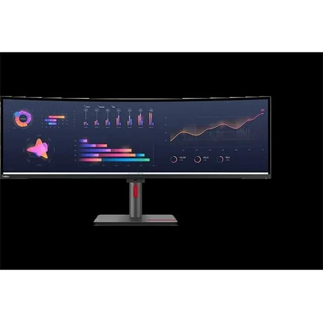 "Lenovo ThinkVision 49"" DQHD 5120x1440 Gaming Display, Curved Monitor ...