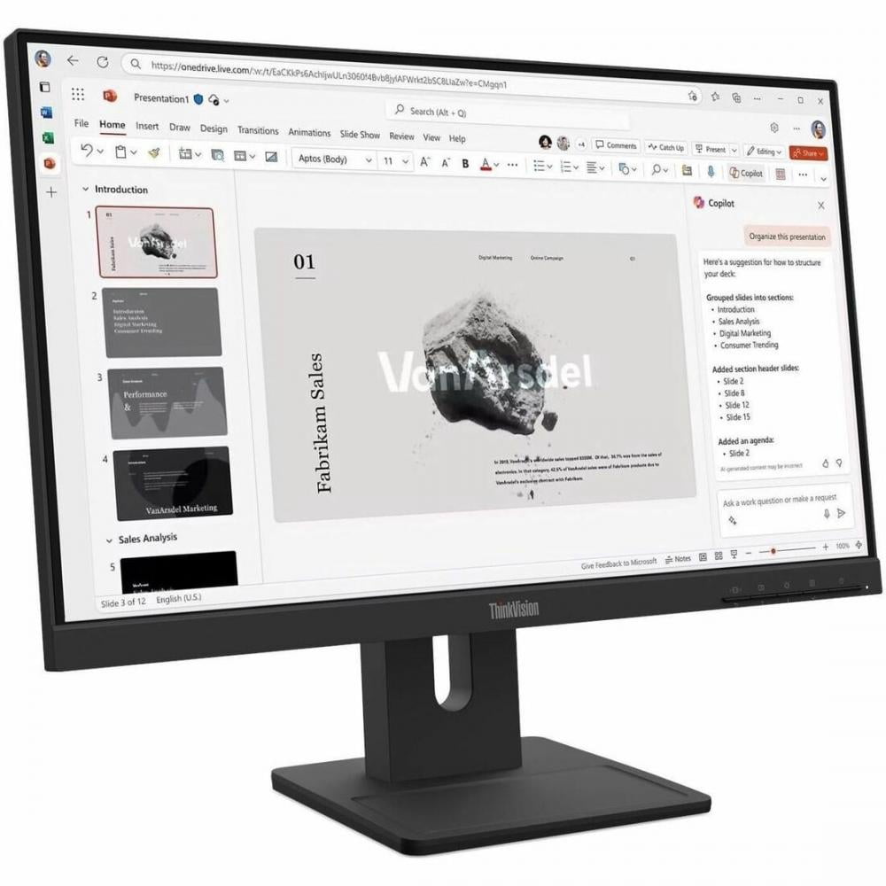 Lenovo ThinkVision E22-40 22" Class Full HD LED Monitor - 16:9 - Raven ...