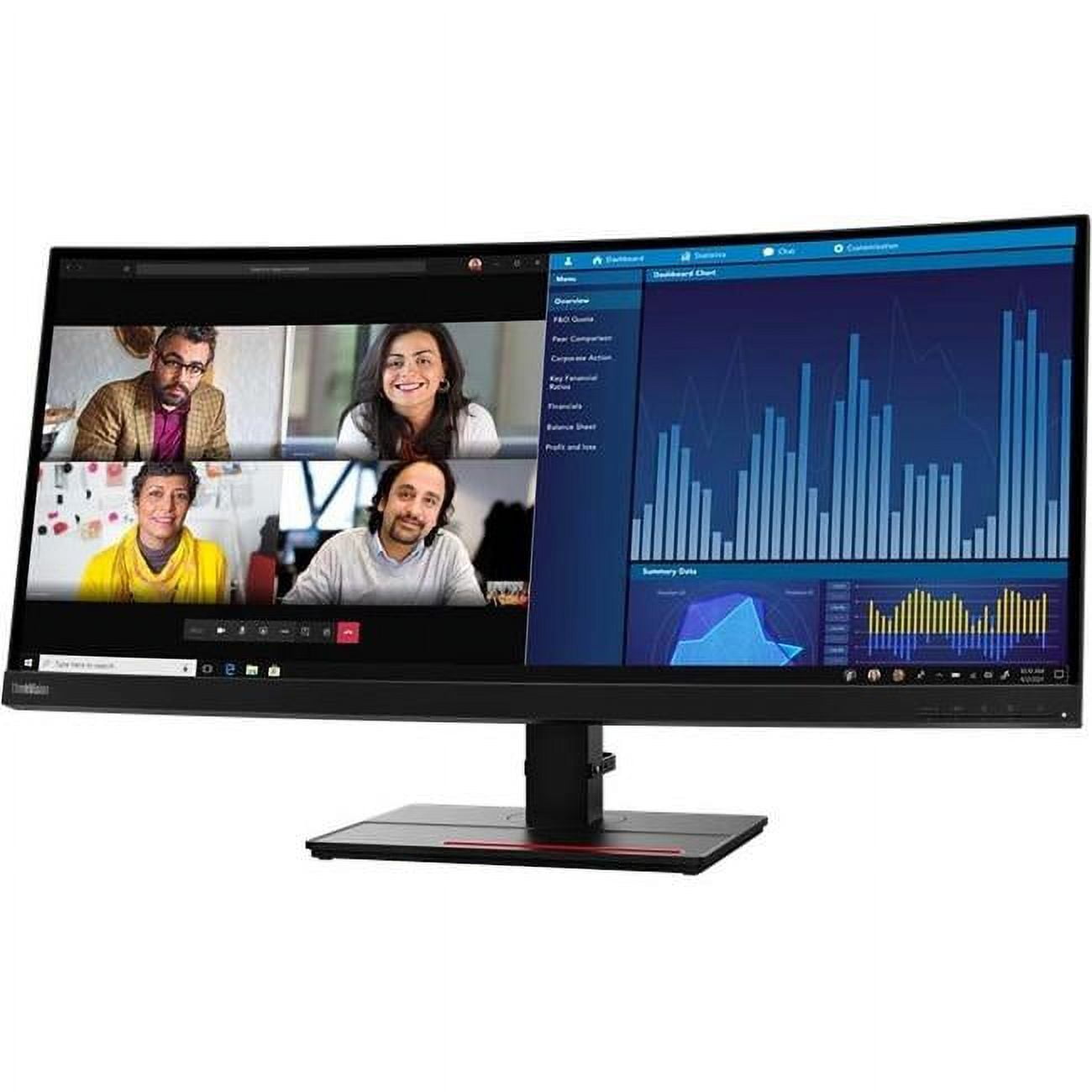 "Lenovo ThinkVision P34w-20 34"" UW-QHD Curved LCD Monitor, 21:9, Raven ...