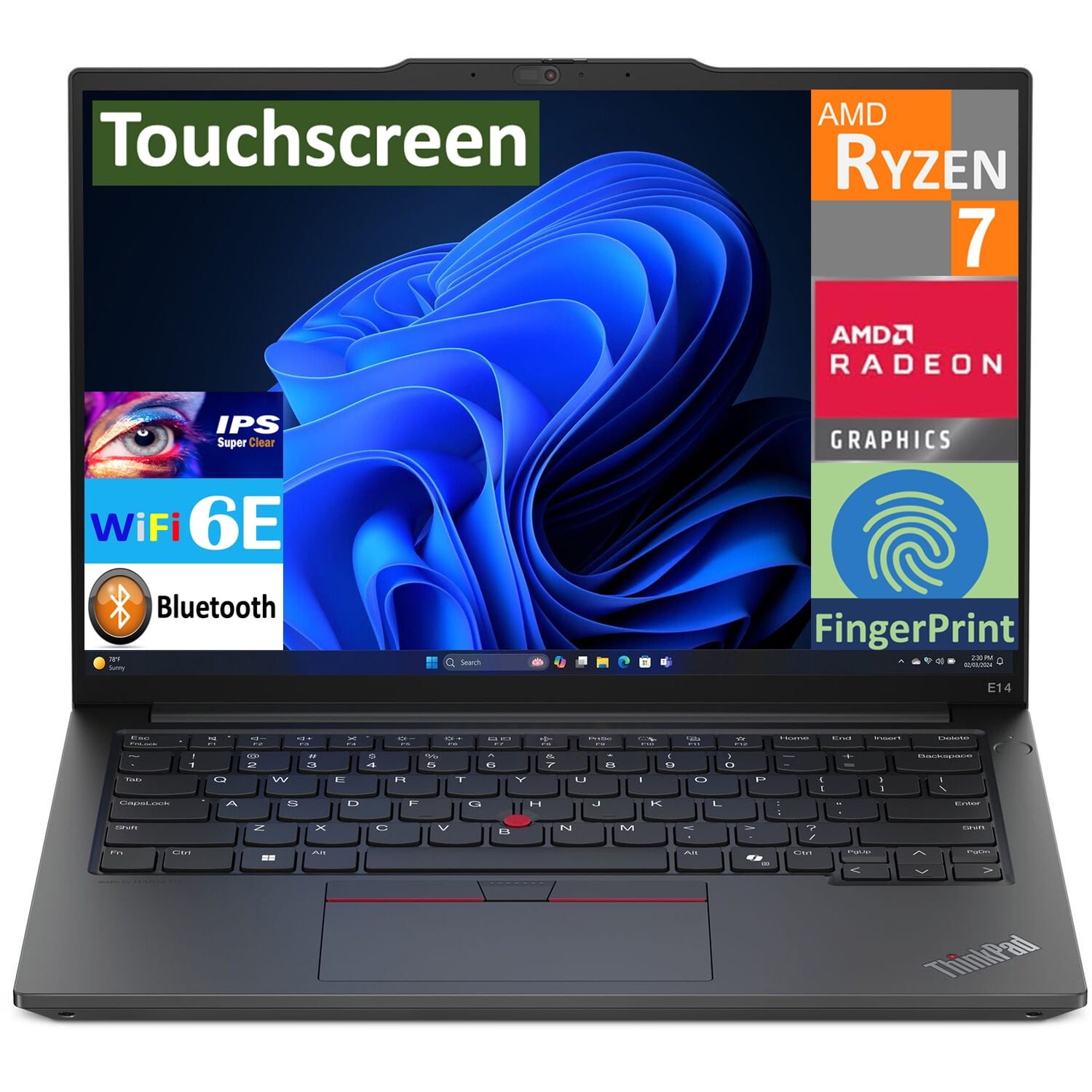 Lenovo Thinkpad E14 G6 Business Laptop 14.0in IPS WUXGA Display (AMD Ryzen 7 7735U, 16GB DDR5 ...