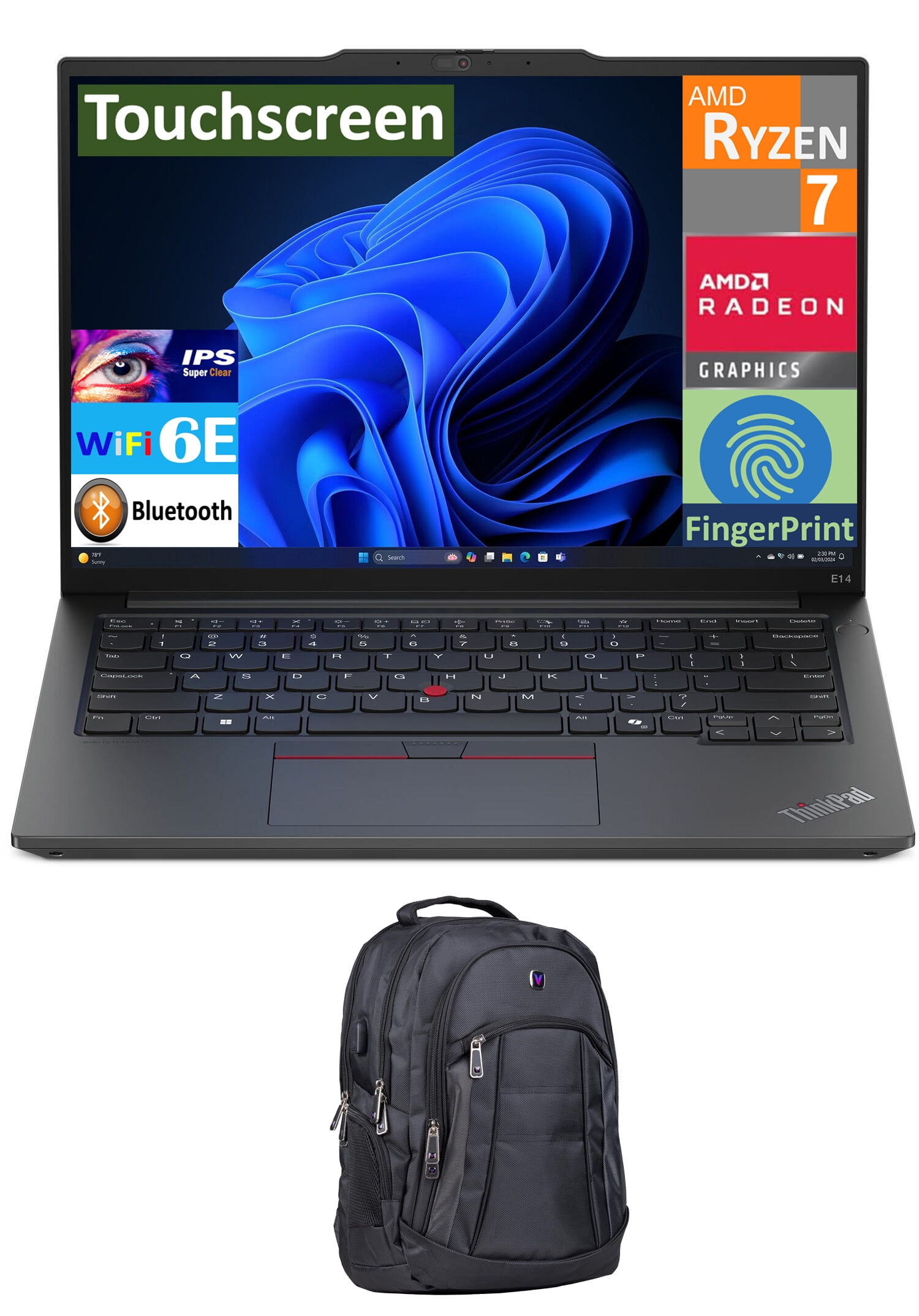 Lenovo Thinkpad E14 G6 Business Laptop 14.0in IPS WUXGA Display (AMD Ryzen 7 7735U, 64GB DDR5 ...
