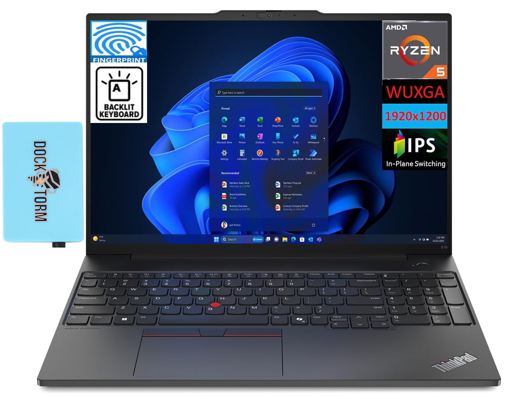 Lenovo Thinkpad E16 Gen 2 Business Laptop 16.0" IPS WUXGA Display (AMD ...