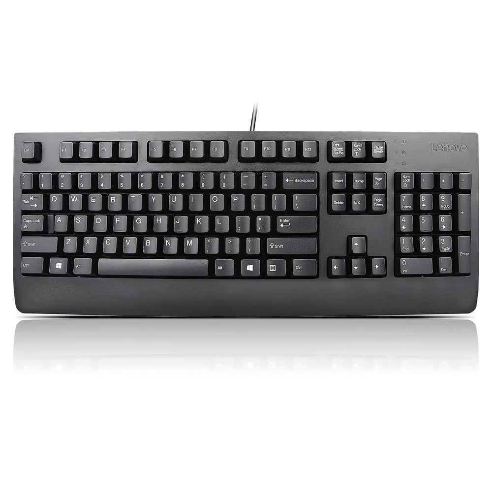 Lenovo USB Keyboard Black US English 103P - Cable Connectivity - USB ...