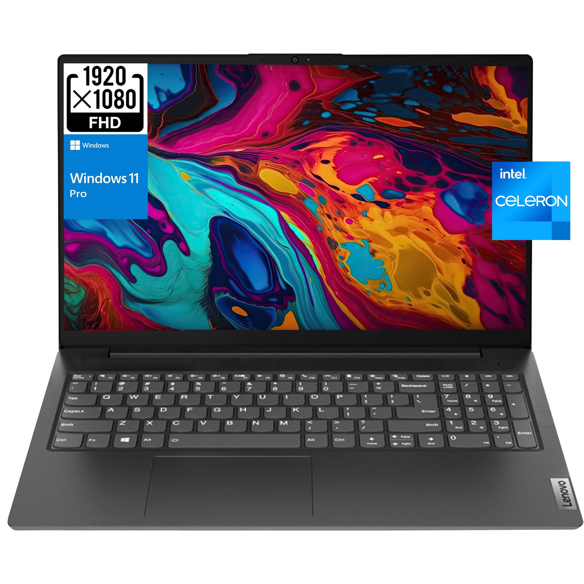Lenovo V15 G2 15.6" FHD [Windows 11 Pro] Business Laptop, Intel Celeron ...