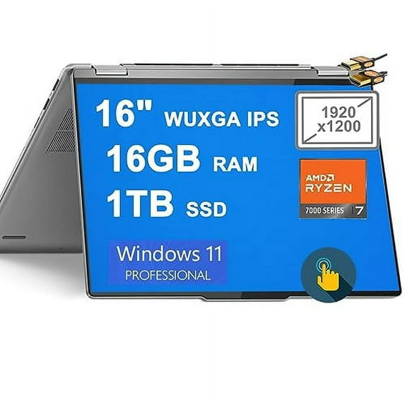 Lenovo Yoga 7 16 2-in-1 Laptop 16" WUXGA IPS Touchscreen AMD Octa-Core Ryzen 7 7735U (Beats i7 ...