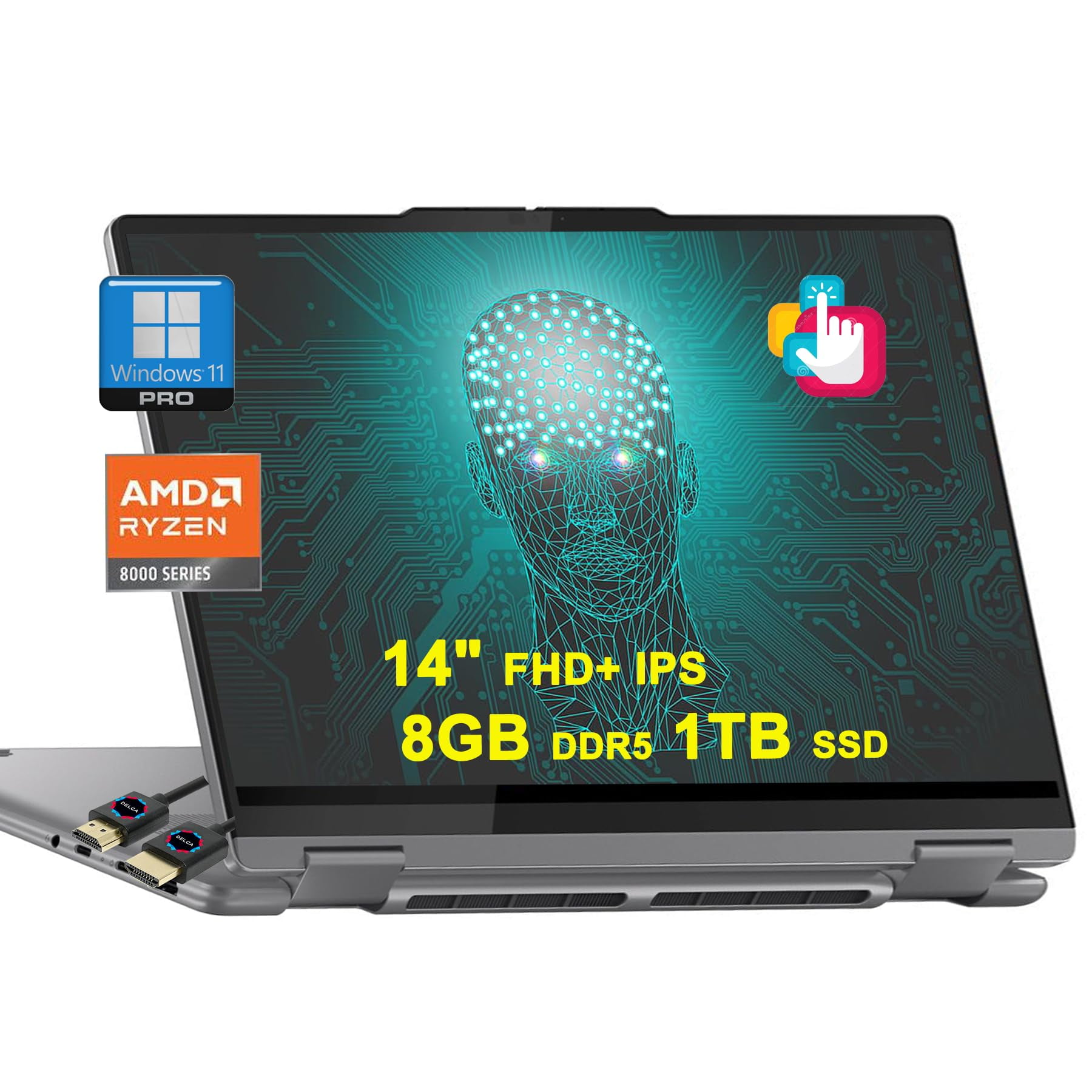 Lenovo Yoga 7 2-in-1 AI PC Laptop | 14" FHD+ IPS Touch | AMD Zen 4 6 ...