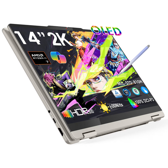 Lenovo Yoga 7 Premium 2-in-1 Laptop 16" WUXGA IPS Touch (Glossy Anti-fingerprint) AMD 6-core ...