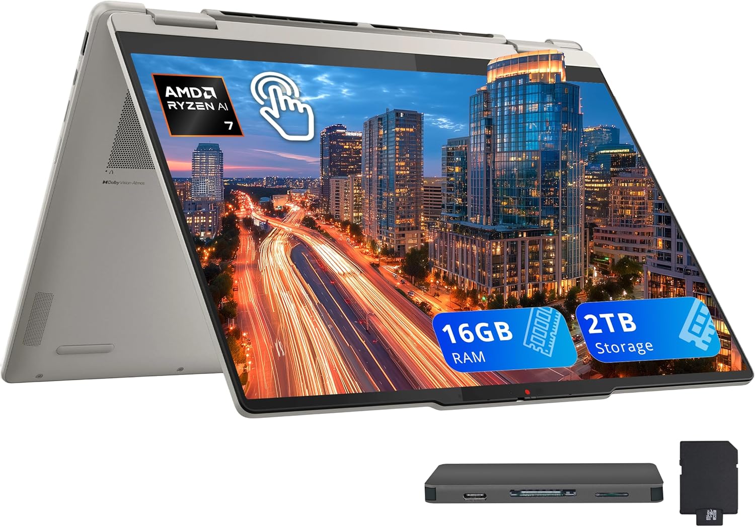 Lenovo Yoga 7 2-in-1 Copilot+ PC Laptop, 14" 2K OLED Touchscreen, AMD ...