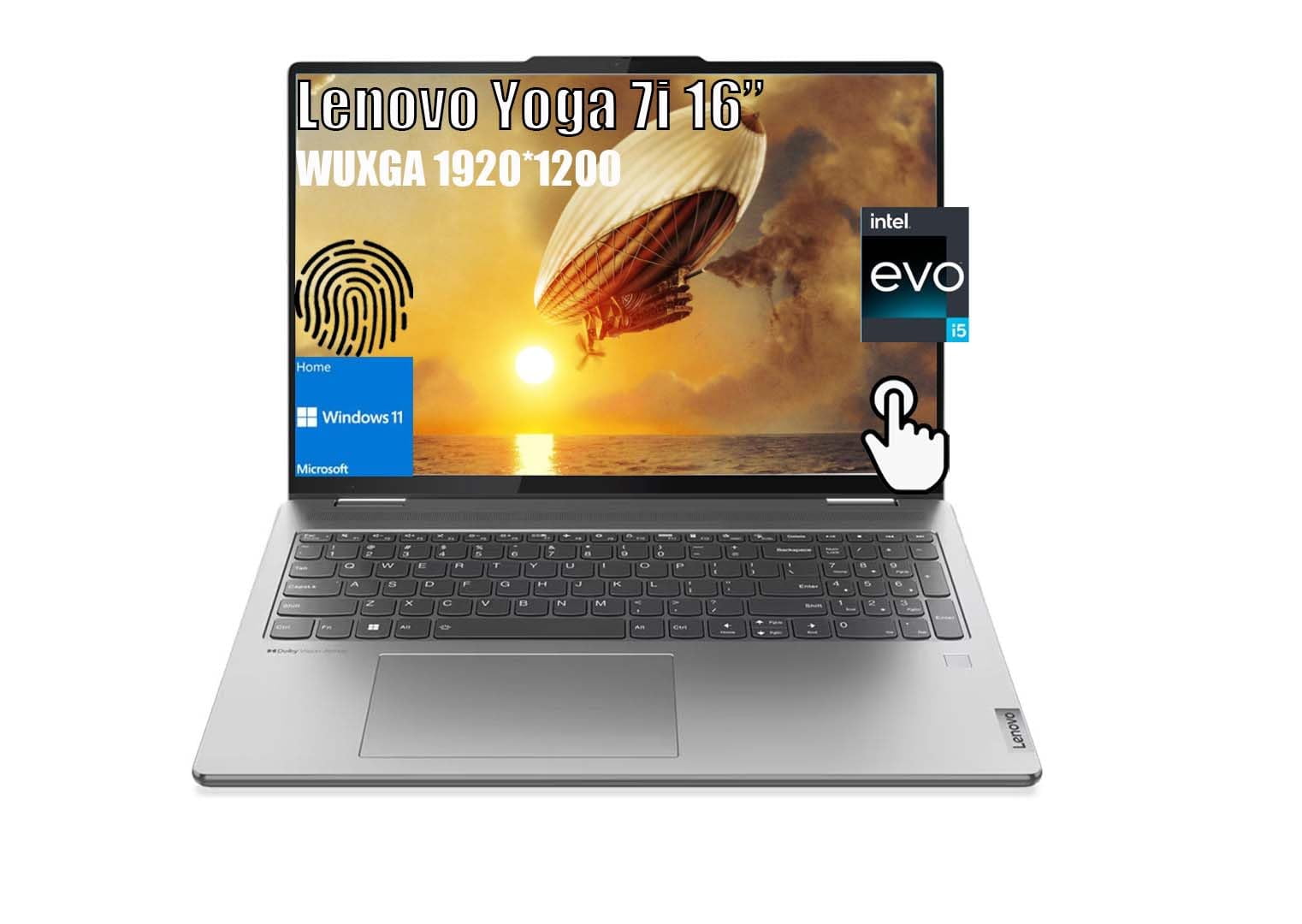 Lenovo Yoga 7i 2-in-1 Laptop, 16" WUXGA (1920 x 1200) Touch Screen ...