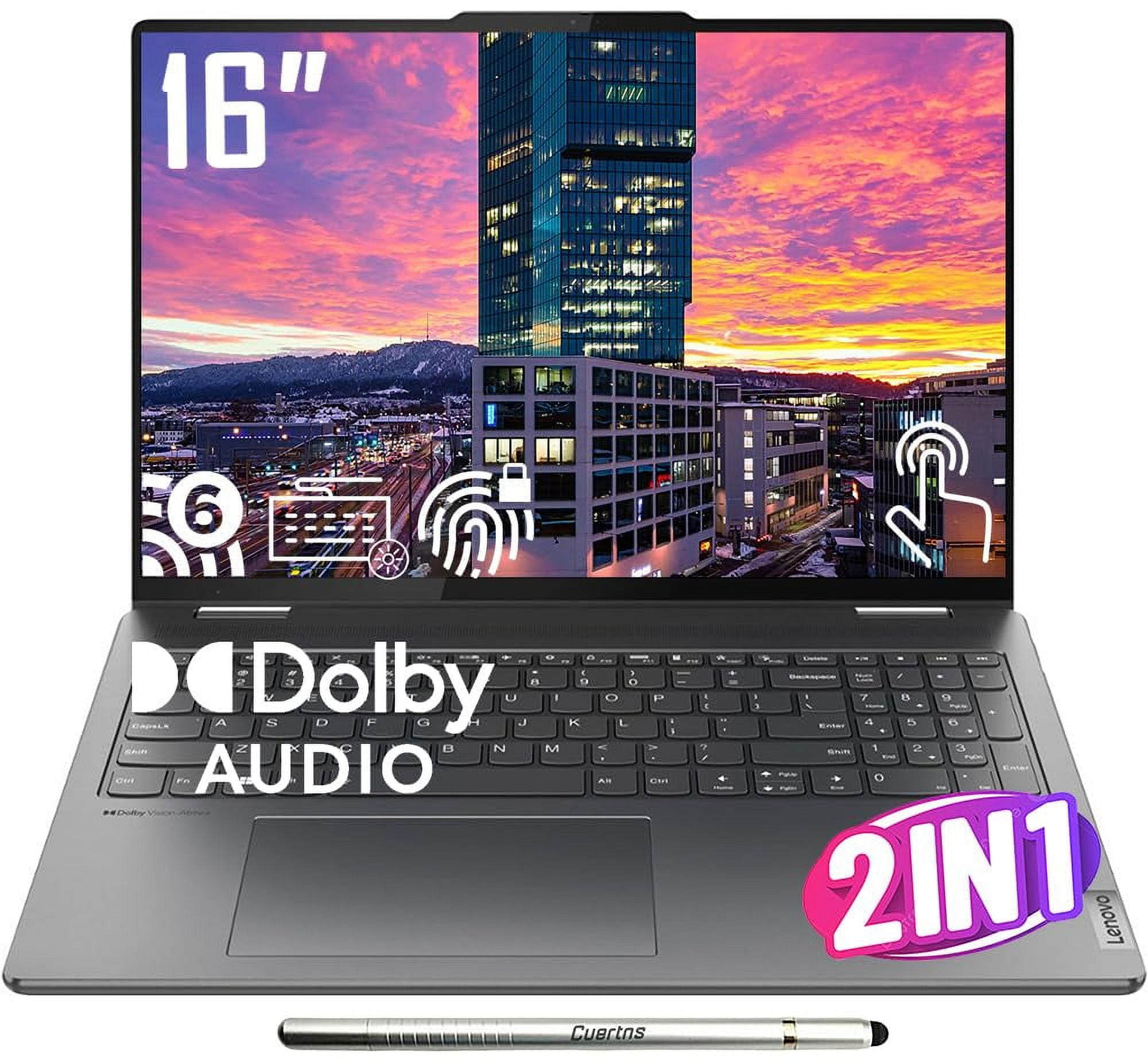 Lenovo Yoga 7i 2-in-1 Premium Laptop, 16" WUXGA Touchscreen, 13th Gen Intel 10-Core i5-1335U ...