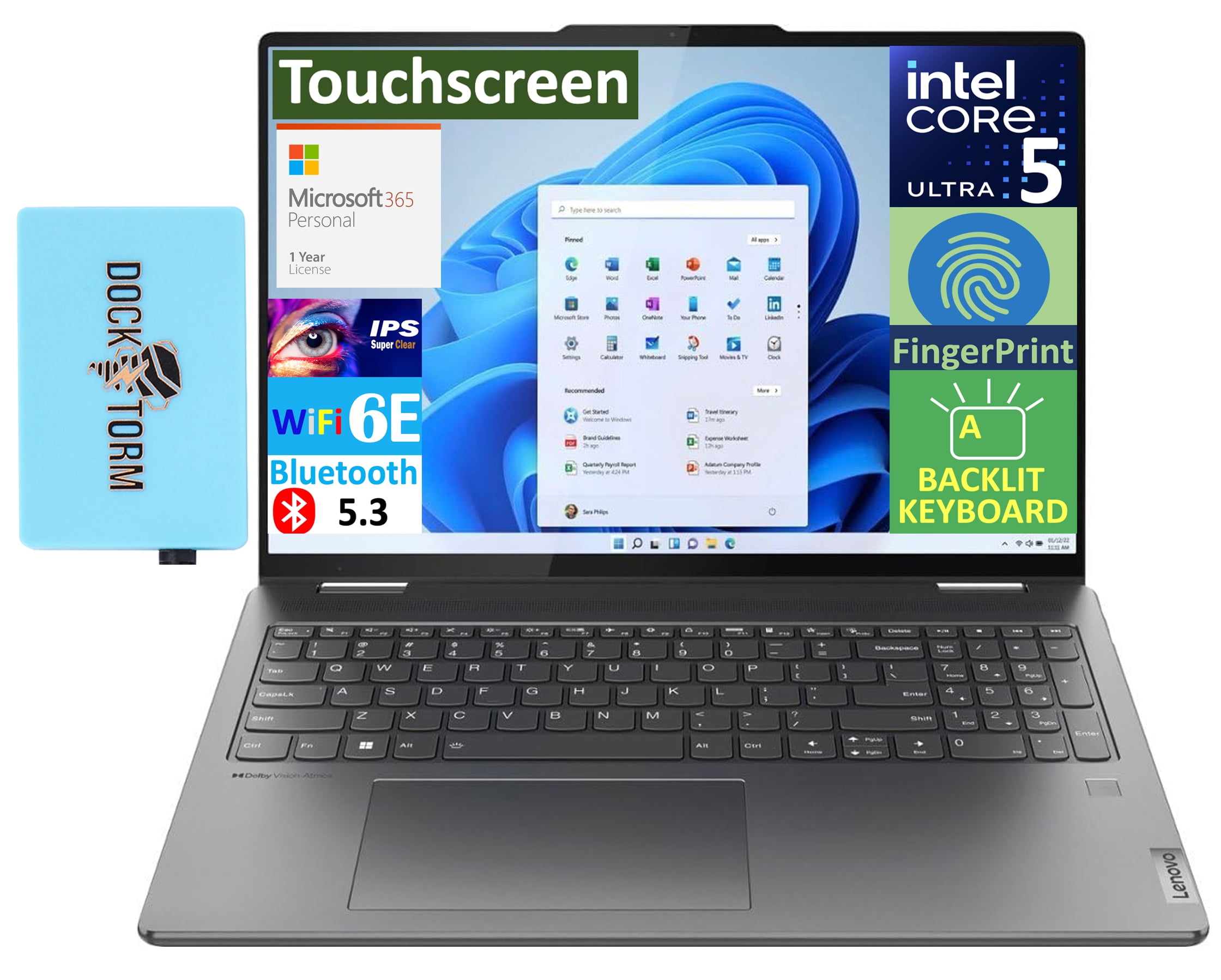 Lenovo Yoga 7i AI Powered 2-in-1 Laptop 16.0in Touchscreen IPS WUXGA ...