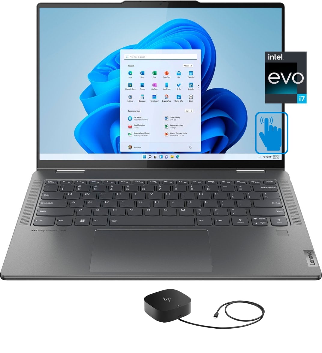 Lenovo Yoga 7i Home/Business 2-in-1 Laptop (Intel i7-1355U 10-Core, 14.0in 60 Hz Touch 2240x1400 ...