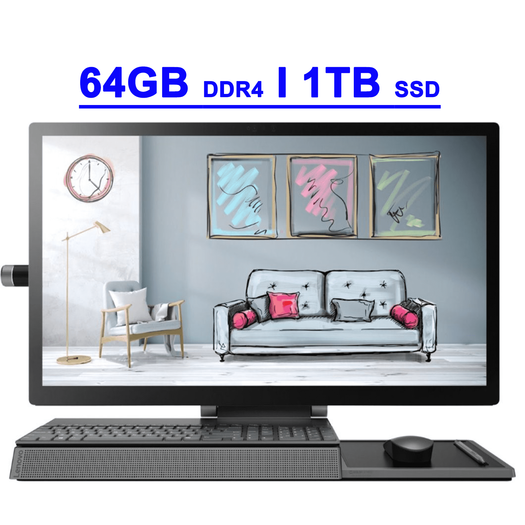 Lenovo Yoga Premium AIO Desktop 27" 4K UHD IPS Touchscreen (350nits ...